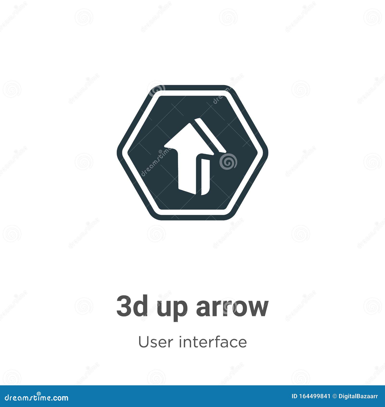 3d Up Arrow Vector Icon on White Background. Flat Vector 3d Up Arrow ...