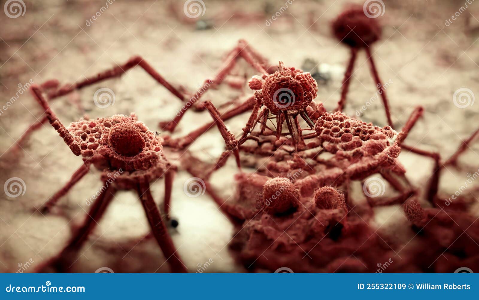 A 3D Up-close Illustration of Virus Structures Stock Illustration ...