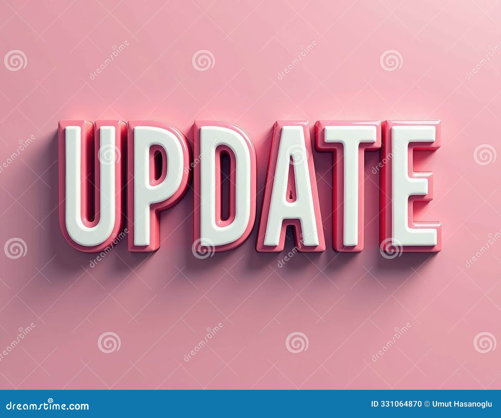 3D UPDATE Text with Pink Background and White Letters. Stock ...