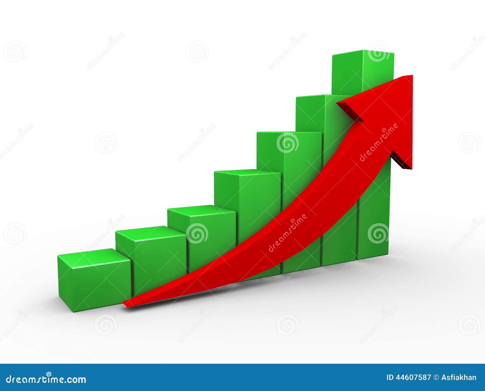 3d Upward Progress Business Chart Arrow Stock Illustration ...