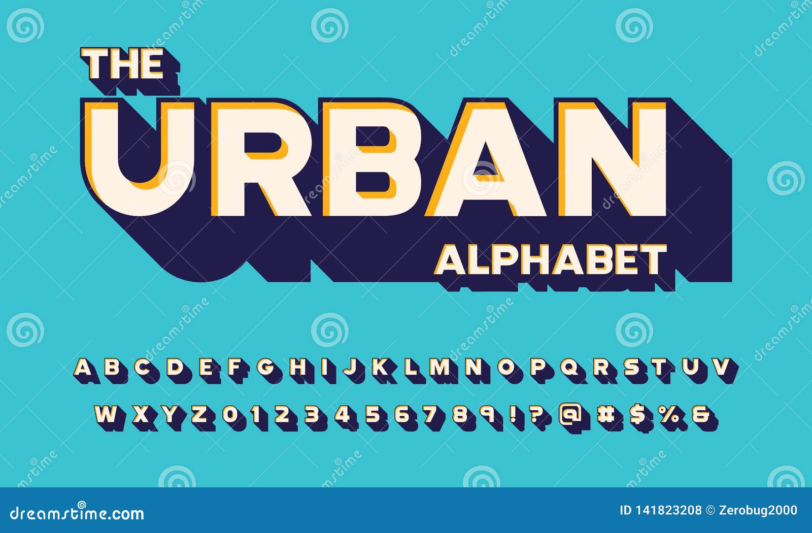 3d urban font stock vector. Illustration of typographic - 141823208