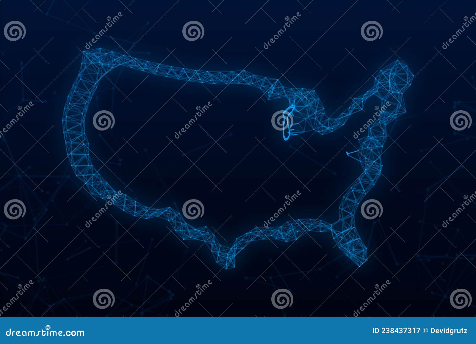 3d USA Map Plexus for Concept Design. Vector Stock Illustration Stock ...