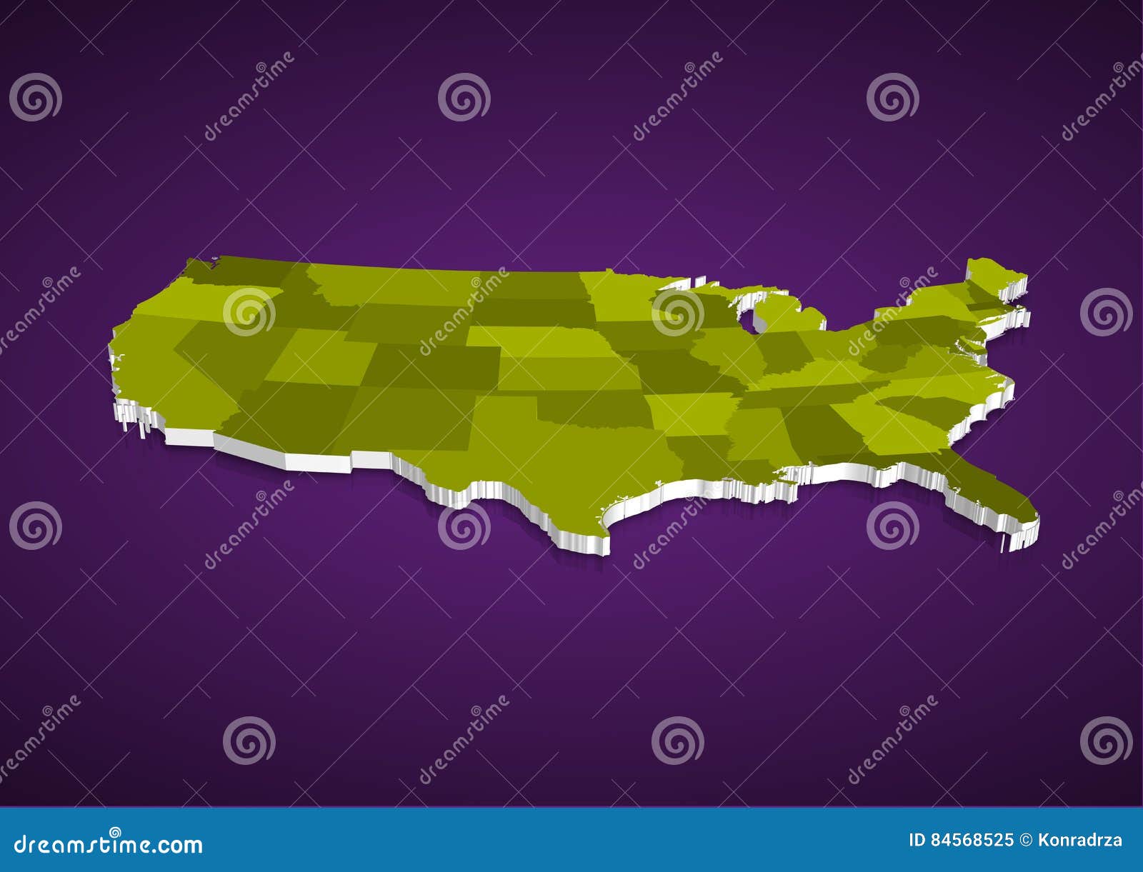 3D USA State map stock illustration. Illustration of arizona - 84568525