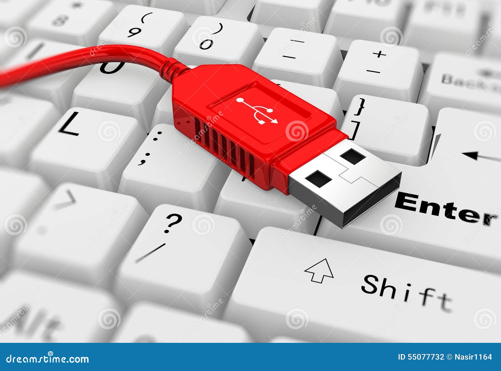 3d Usb Connector on Keyboard Stock Illustration - Illustration of ...