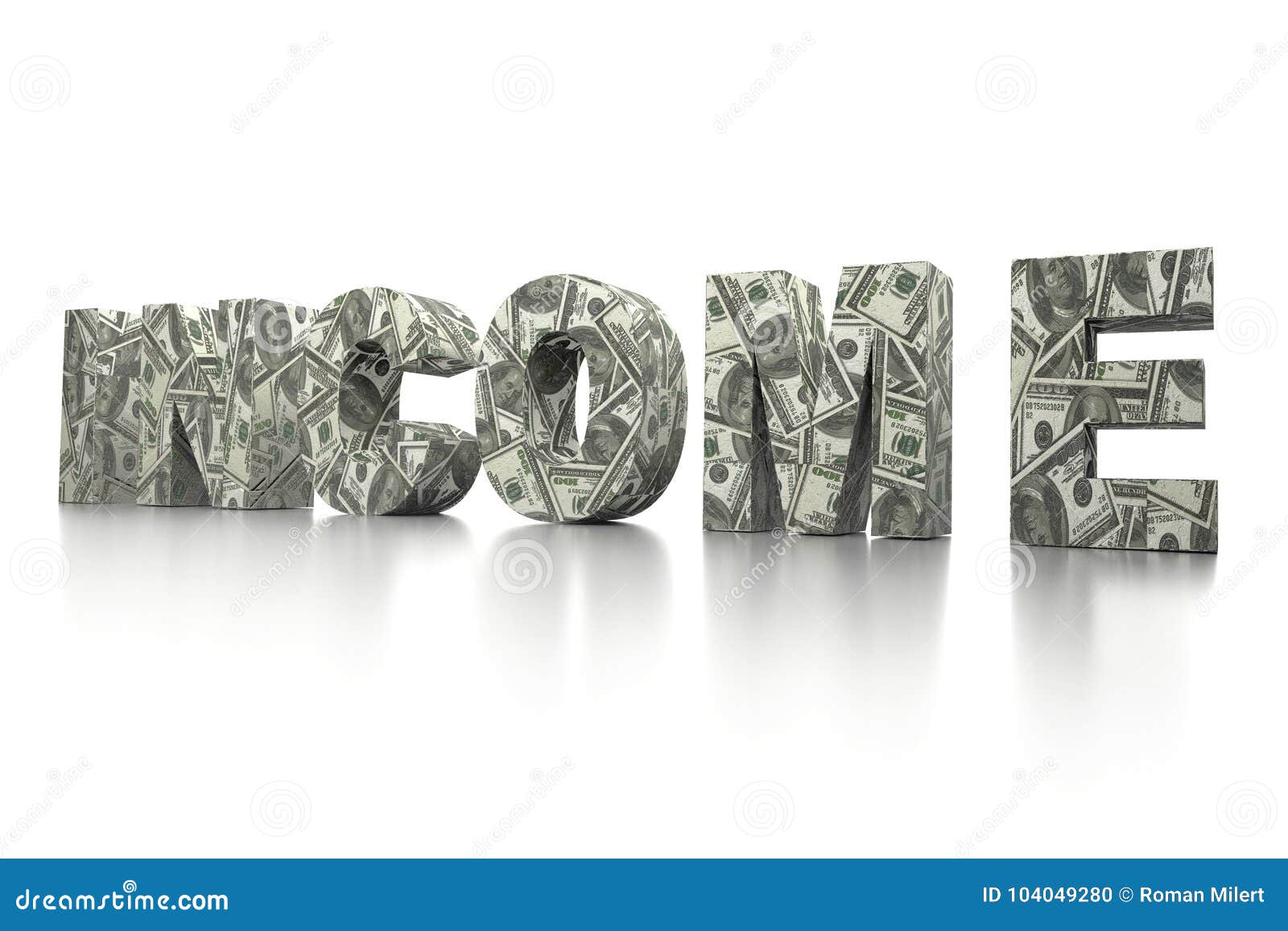3D USD INCOME word stock illustration. Illustration of investment ...