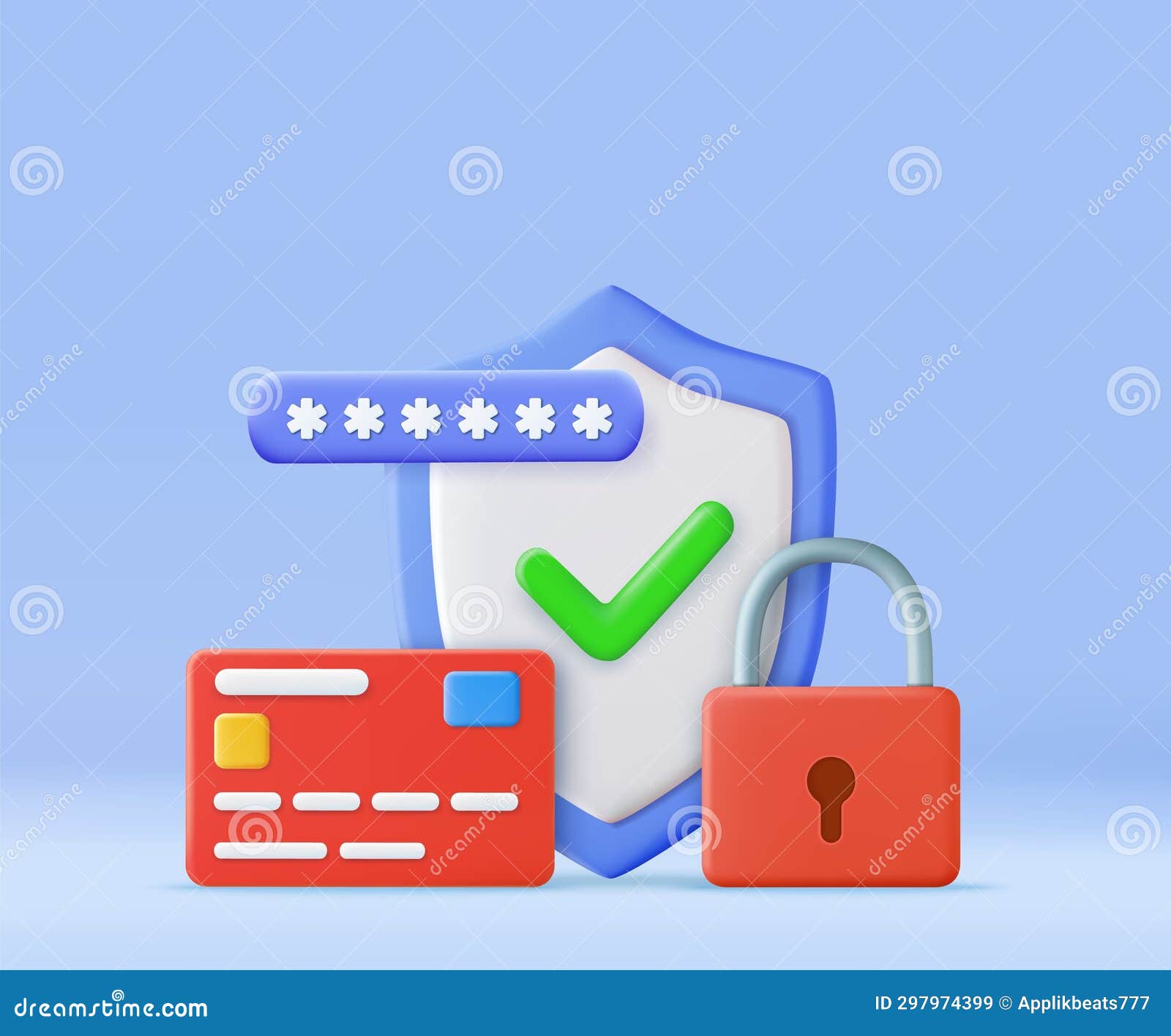 3d User Account protection stock illustration. Illustration of render ...