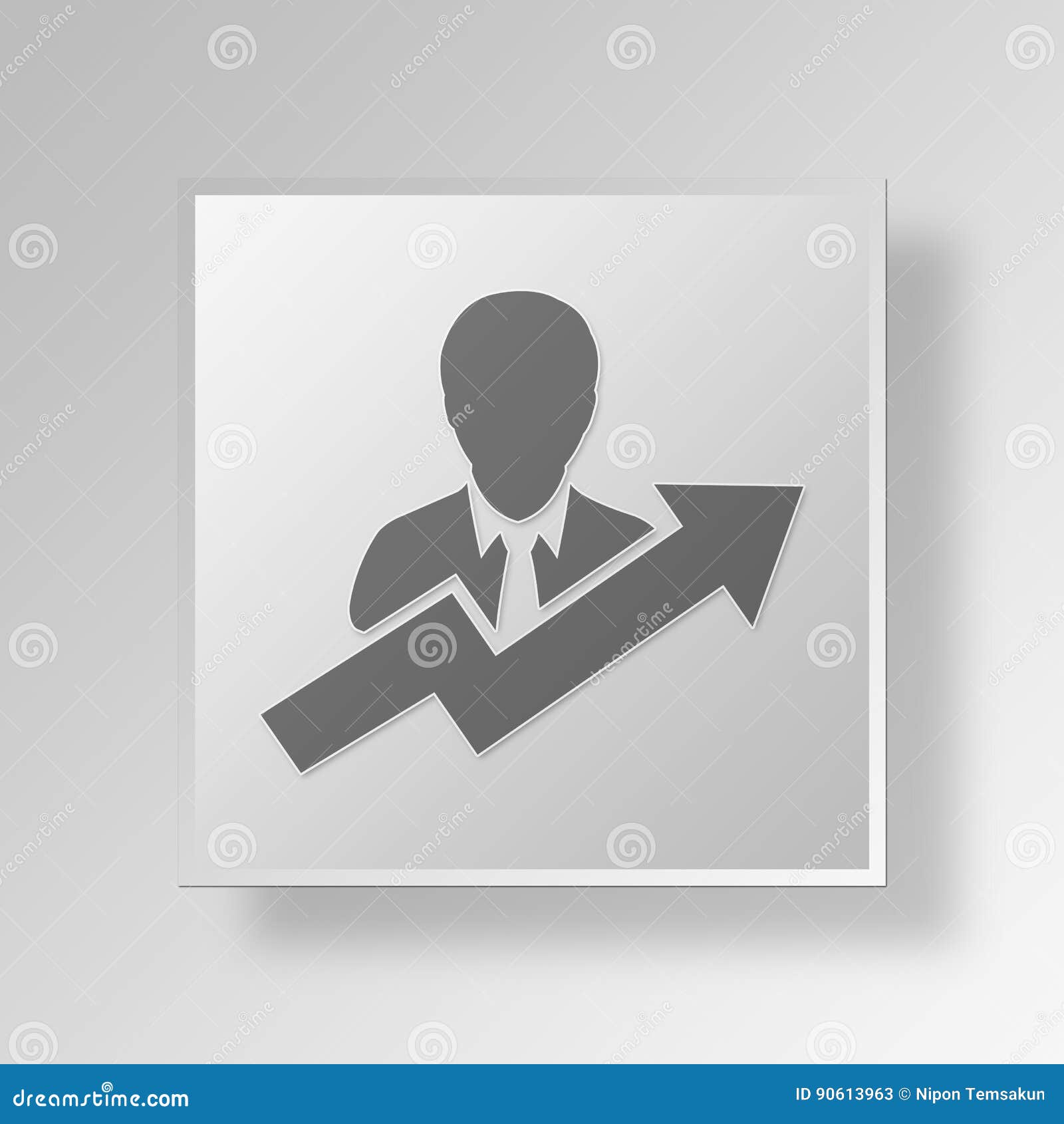 3D User Growth Icon Business Concept Stock Illustration - Illustration ...