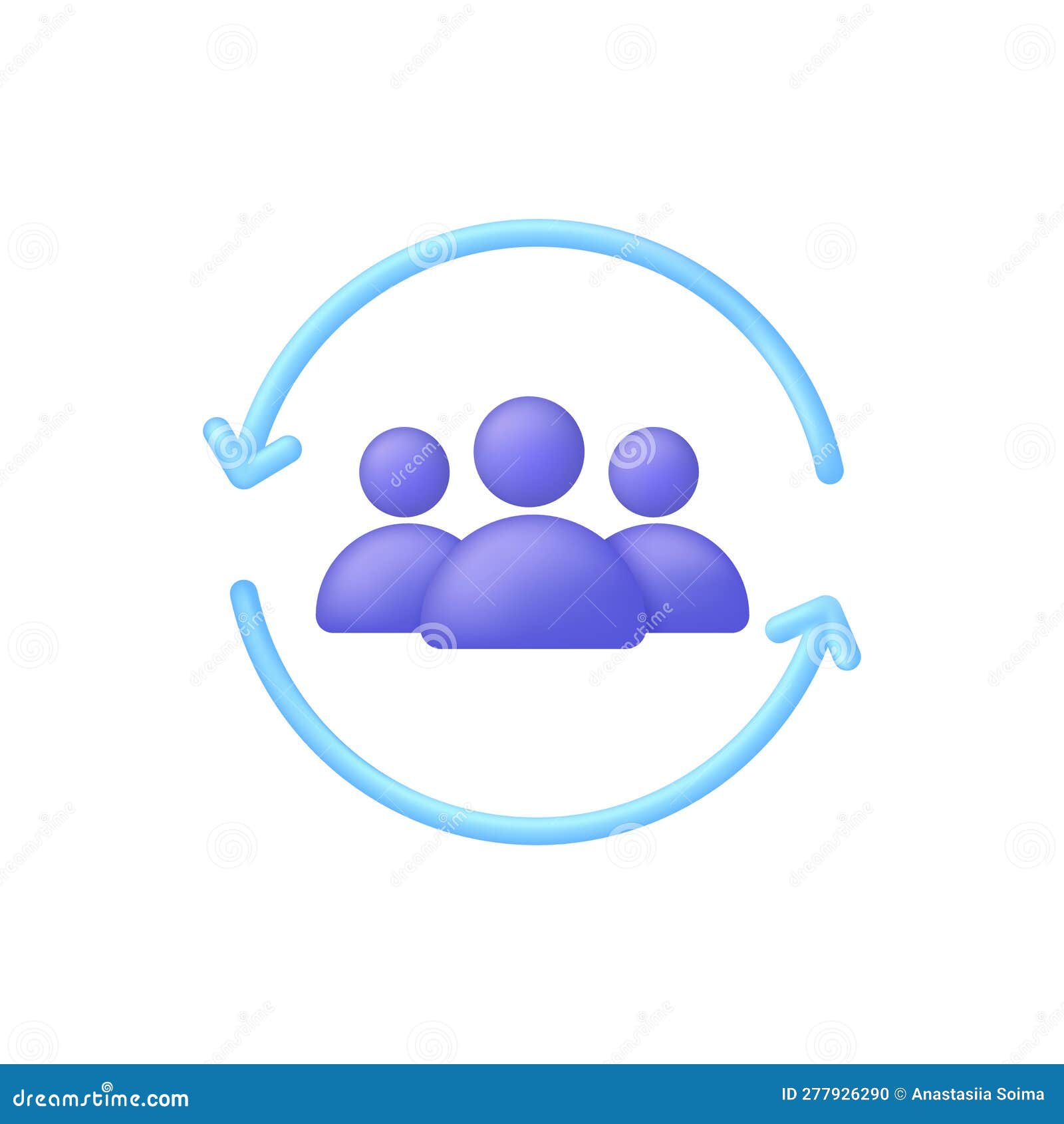 3D User Staff Rotation Sign. Customer Client Returning, Retention ...