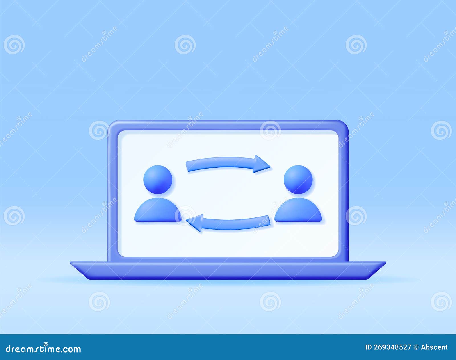 3D User Sync or Switch Symbol in Laptop. Stock Vector - Illustration of ...