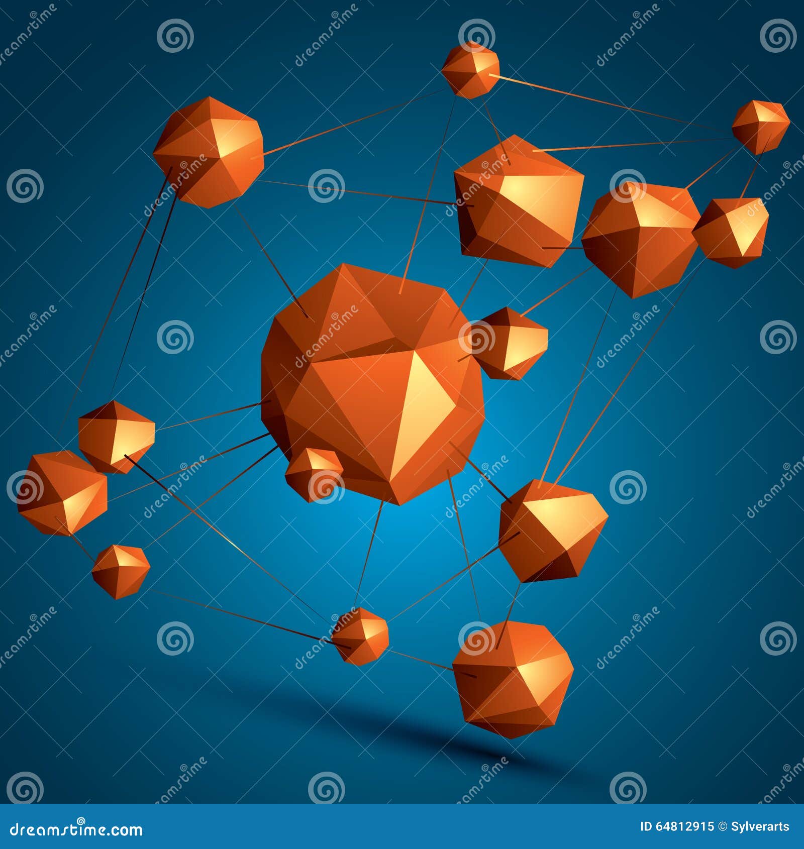 3D Vector Abstract Design Object, Polygonal Complicated Figures. Stock ...