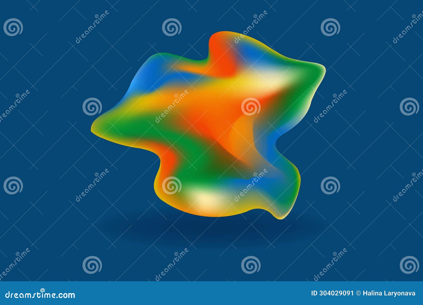 3D Vector Abstract Form in Rainbow Heat Map Colors Gradient on Blue ...