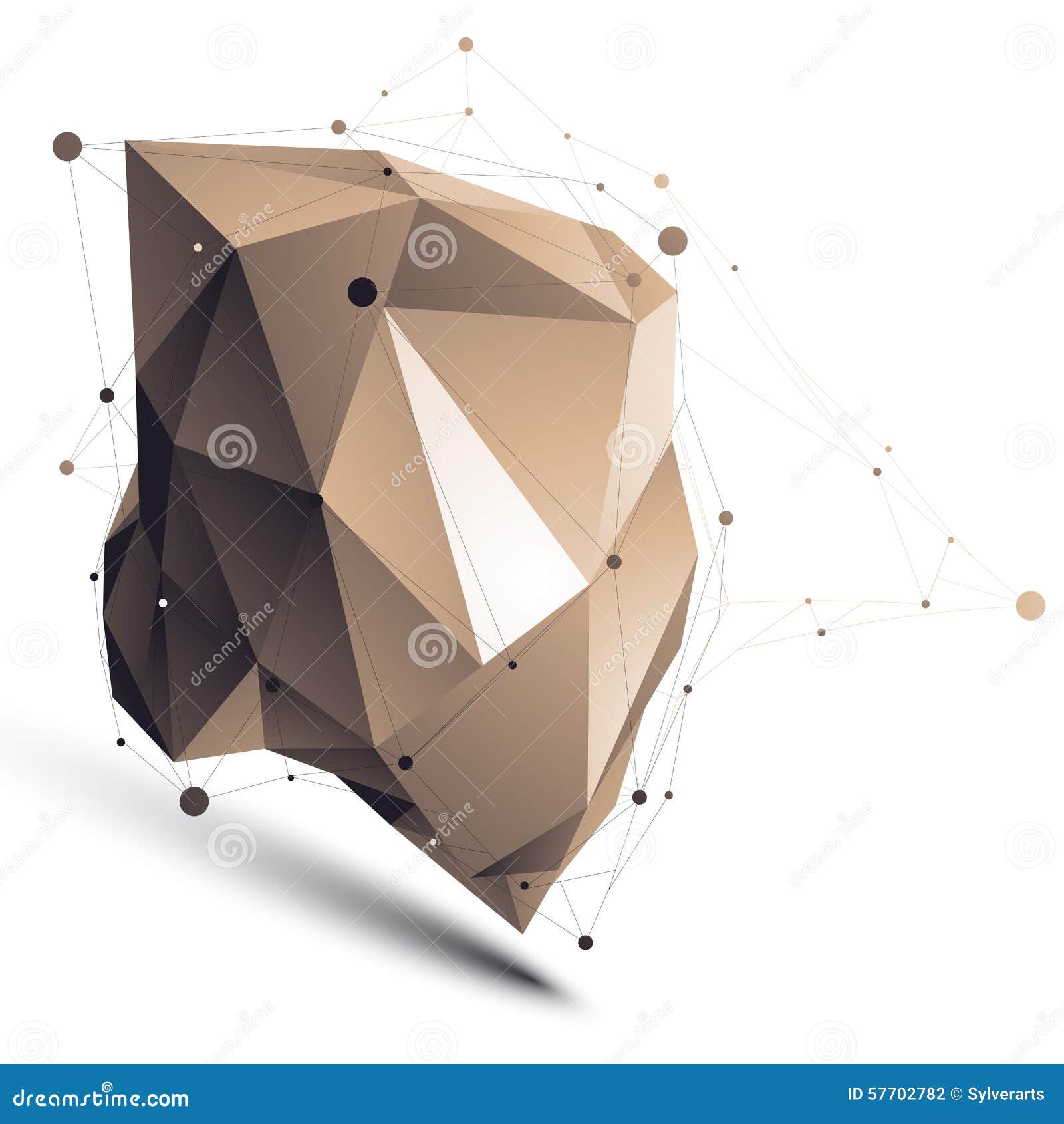 3D Vector Abstract Tech Illustration, Perspective Geometric Asym Stock ...