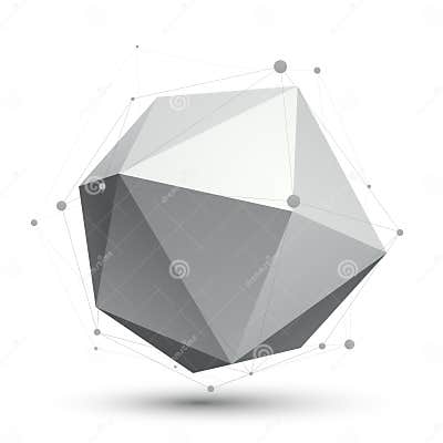 3D Vector Abstract Tech Illustration, Perspective Geometric Unusual ...