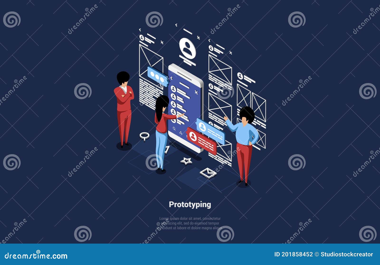 3D Vector Art of Mobile Application Development, Testing and ...