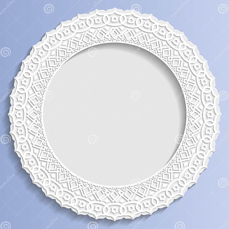 3D Vector Bas-relief Frame, Vignette with Ornaments, Decorative Plate ...