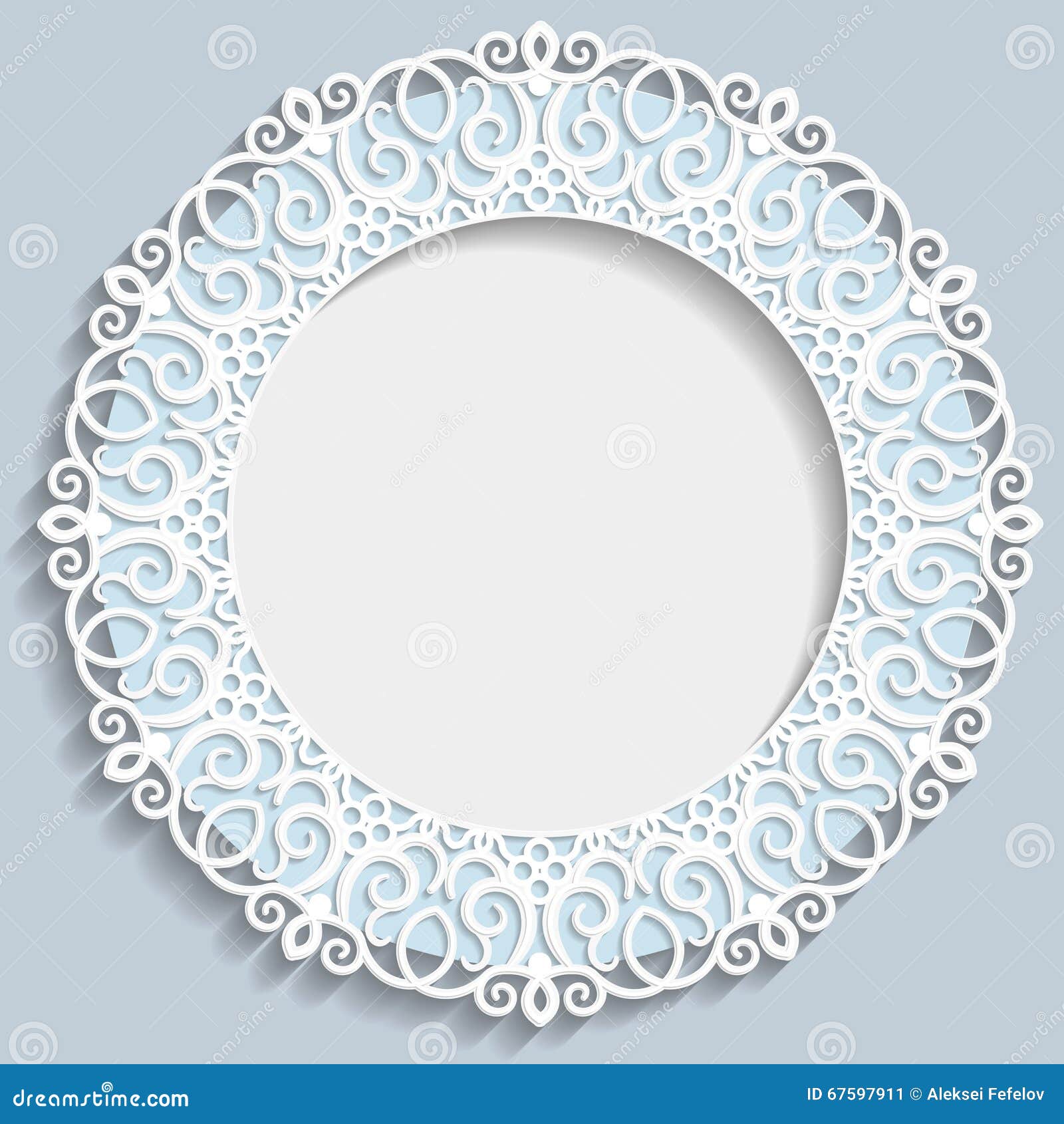 3D Vector Bas-relief Frame, Vignette with Ornaments, Decorative Plate ...