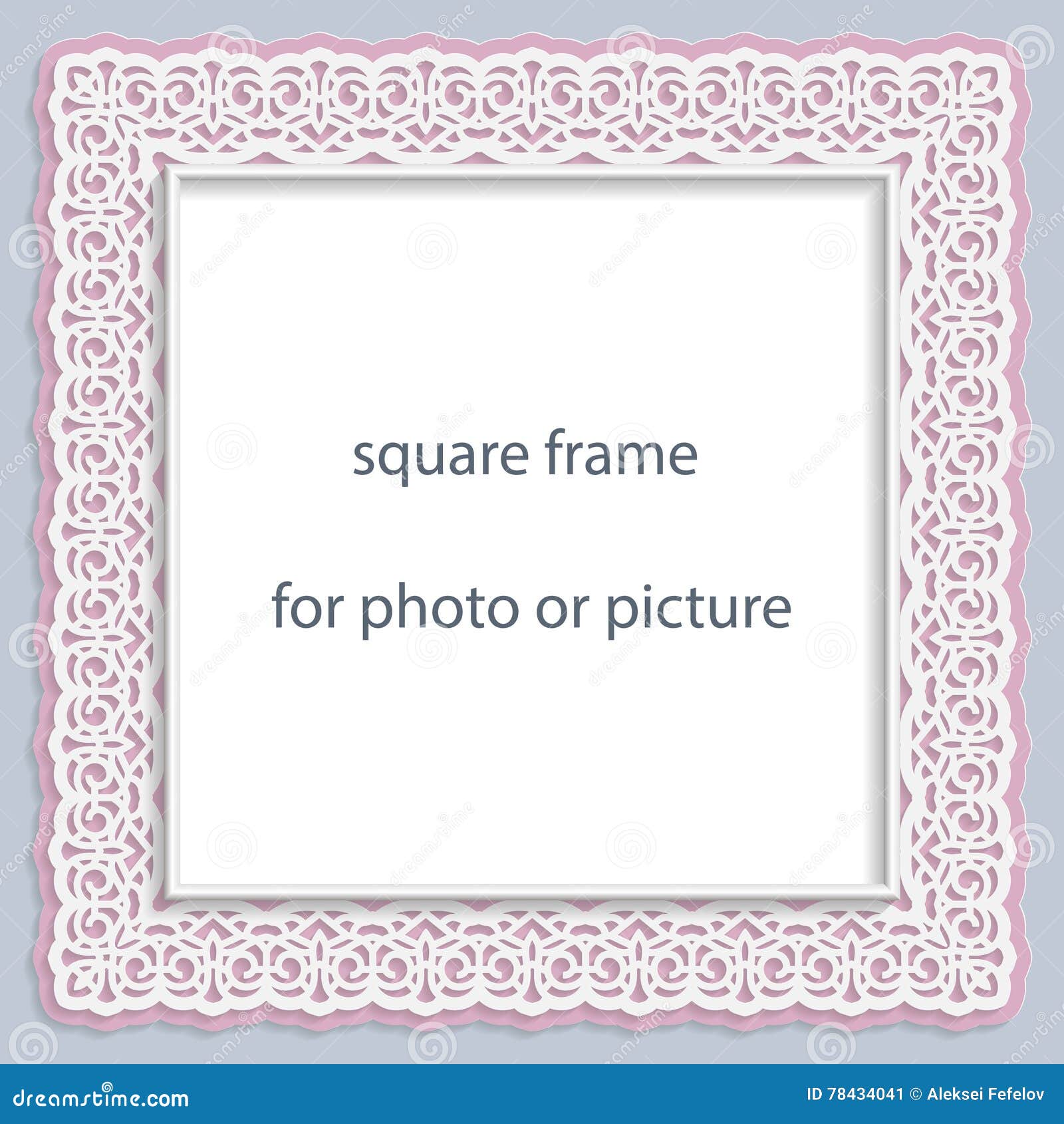 3D Vector Bas-relief Square Frame for Photo or Picture, Vintage ...