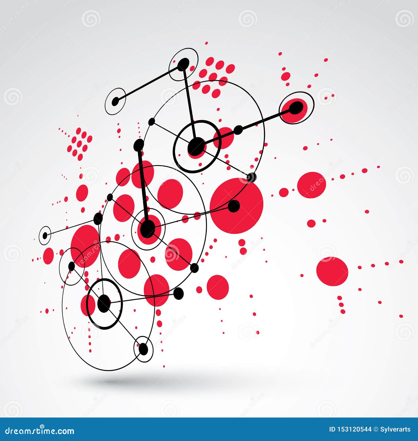 3d Vector Bauhaus Abstract Background Made with Grid and Overlapping ...