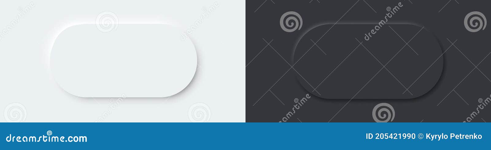 3D Vector Buttons Neumorphic Design. Geometric Shapes: Circle, Square, .rectangle on Black, Dark ...