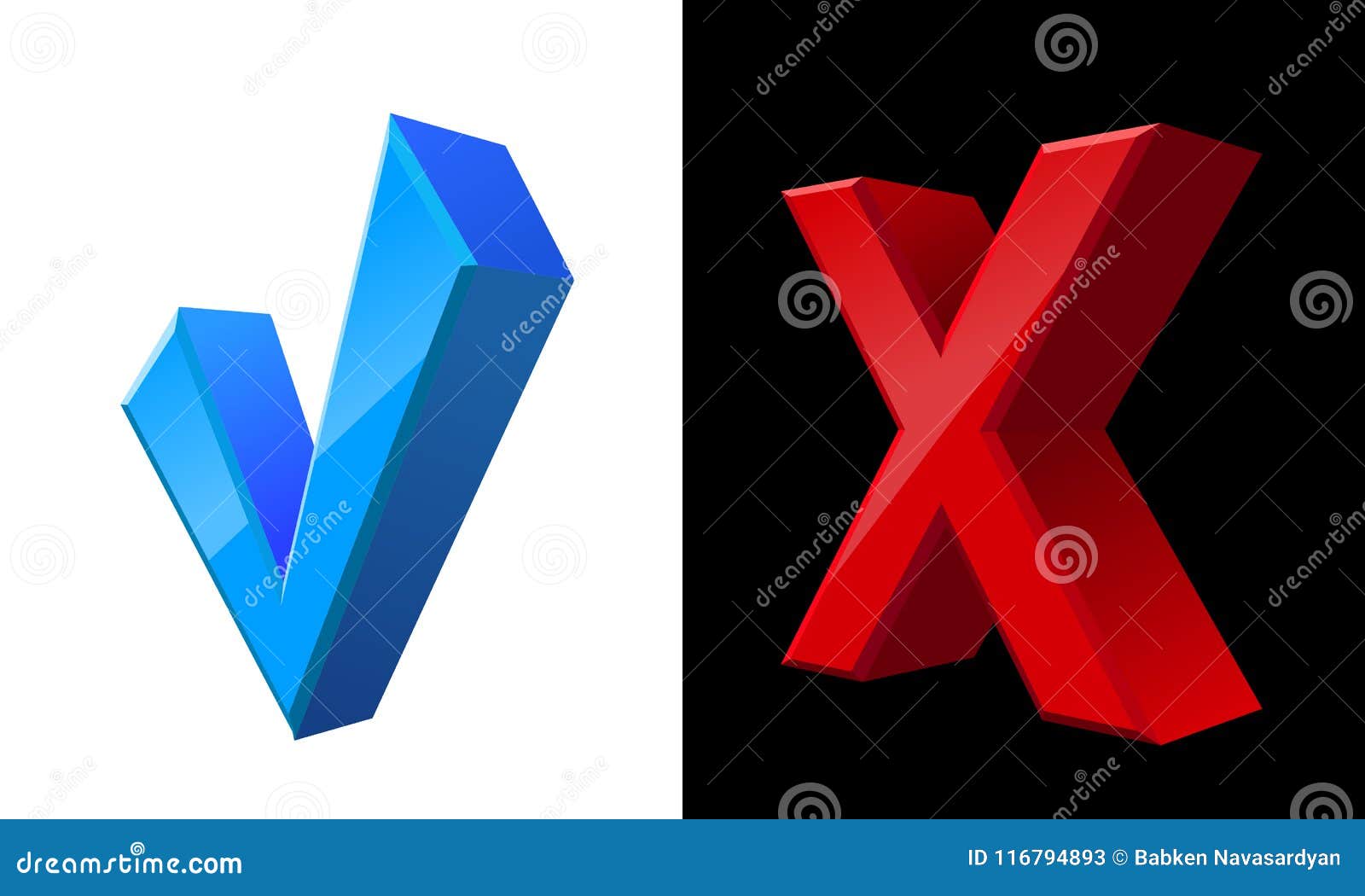 3d Vector Check Mark Symbols Stock Vector - Illustration of element ...