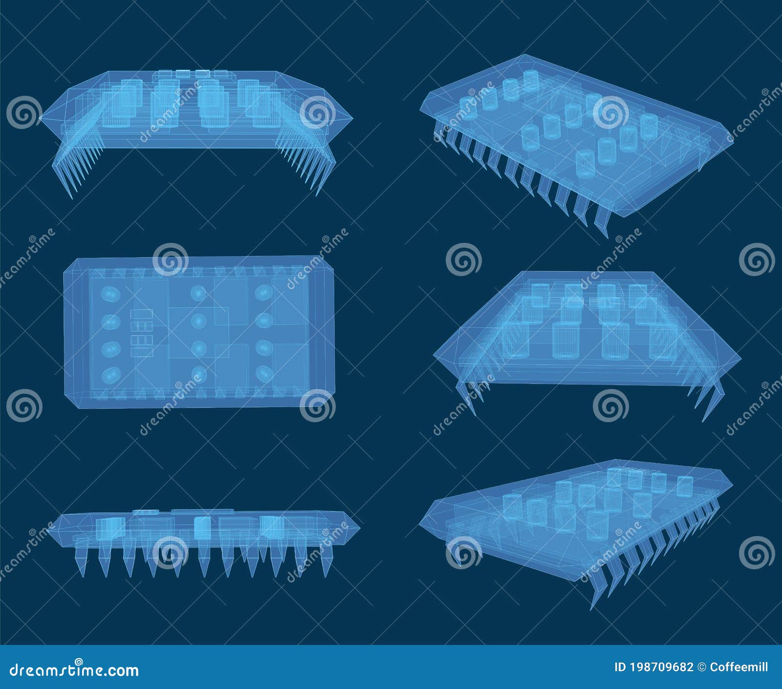 3d Vector Chip Set for Computer Stock Vector - Illustration of white ...