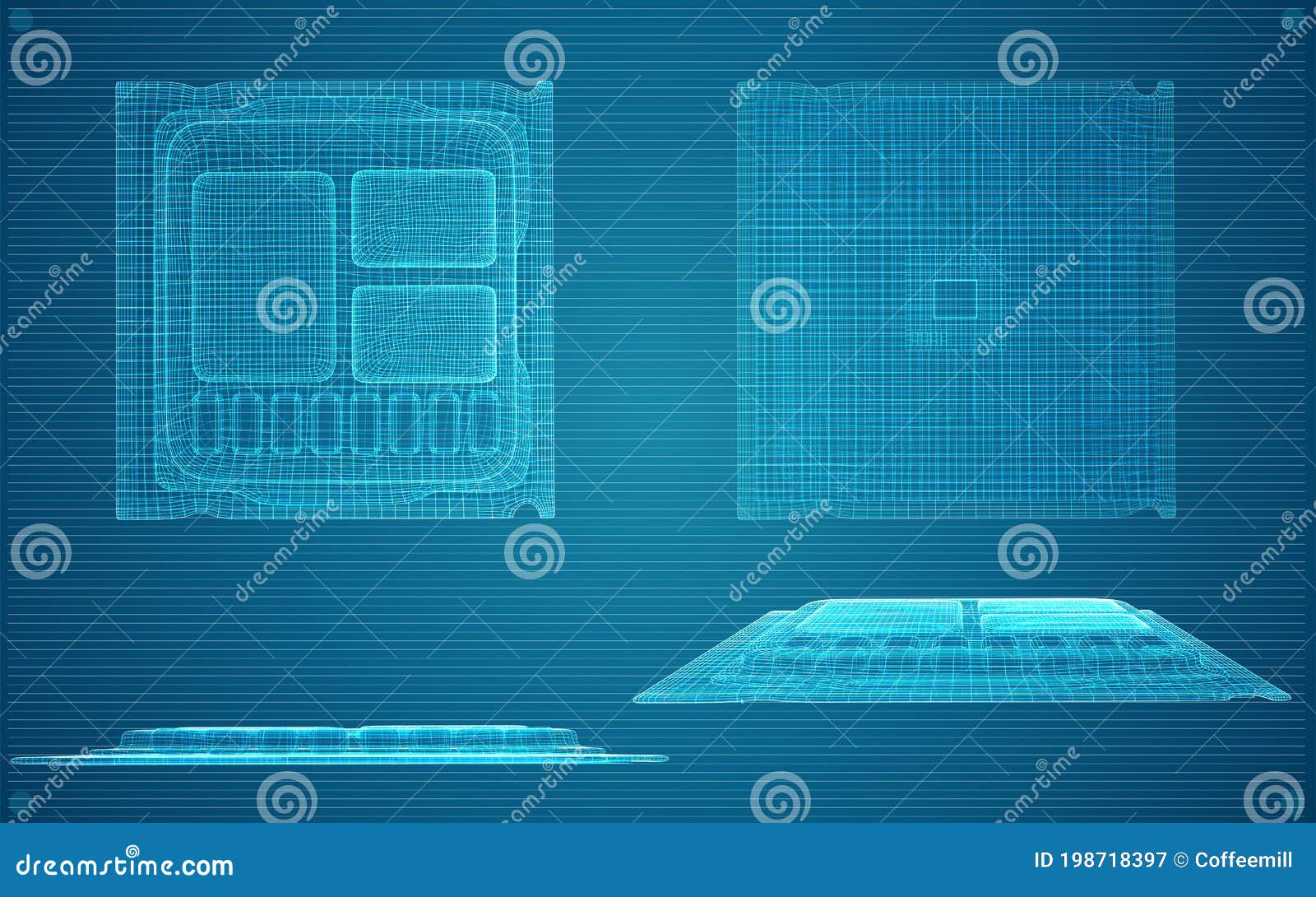3d Vector Chip Set for Computer Stock Vector - Illustration of vertical ...