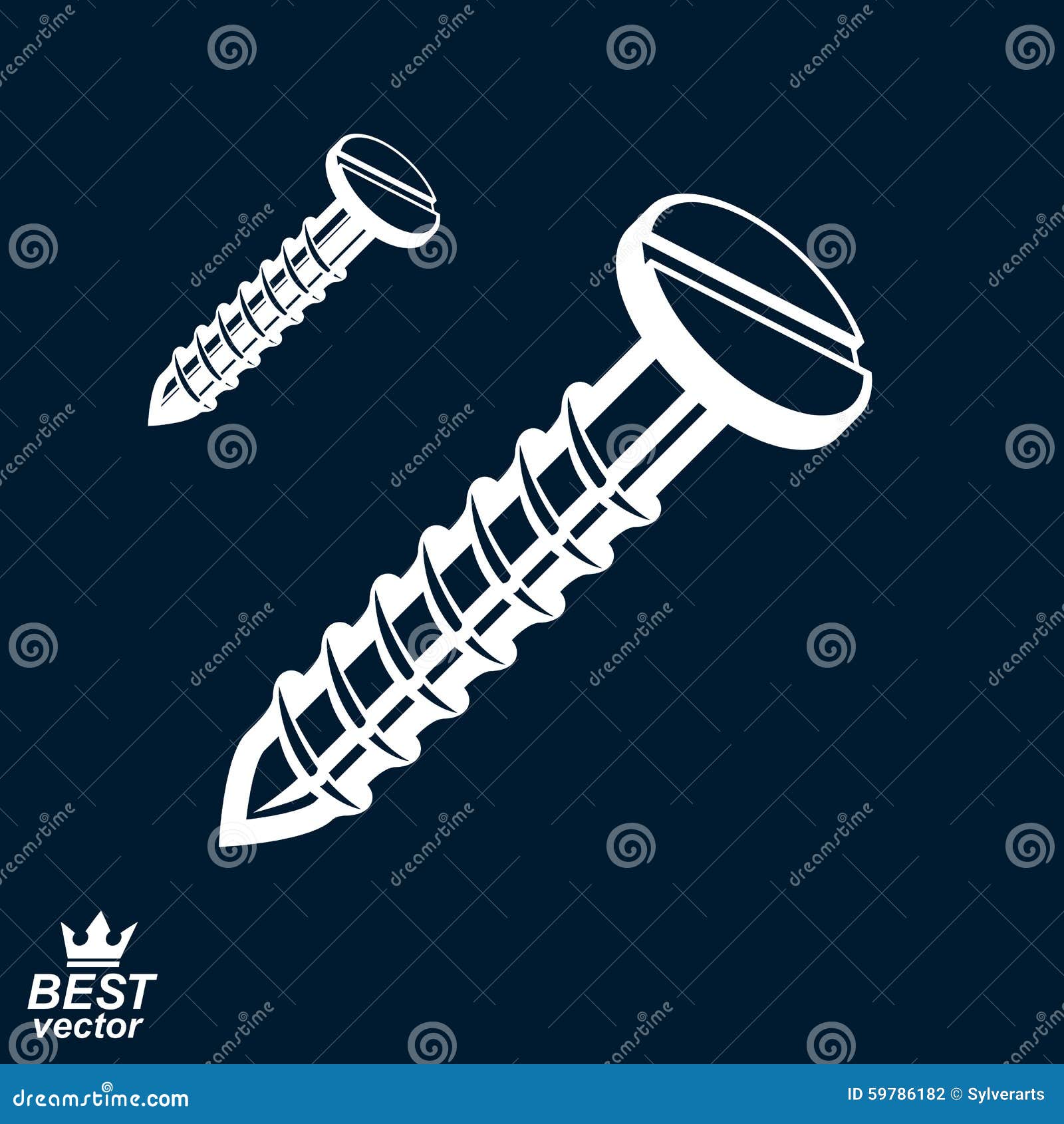 3d Vector Classic Screw, Includes Additional Version. Realistic Stock ...