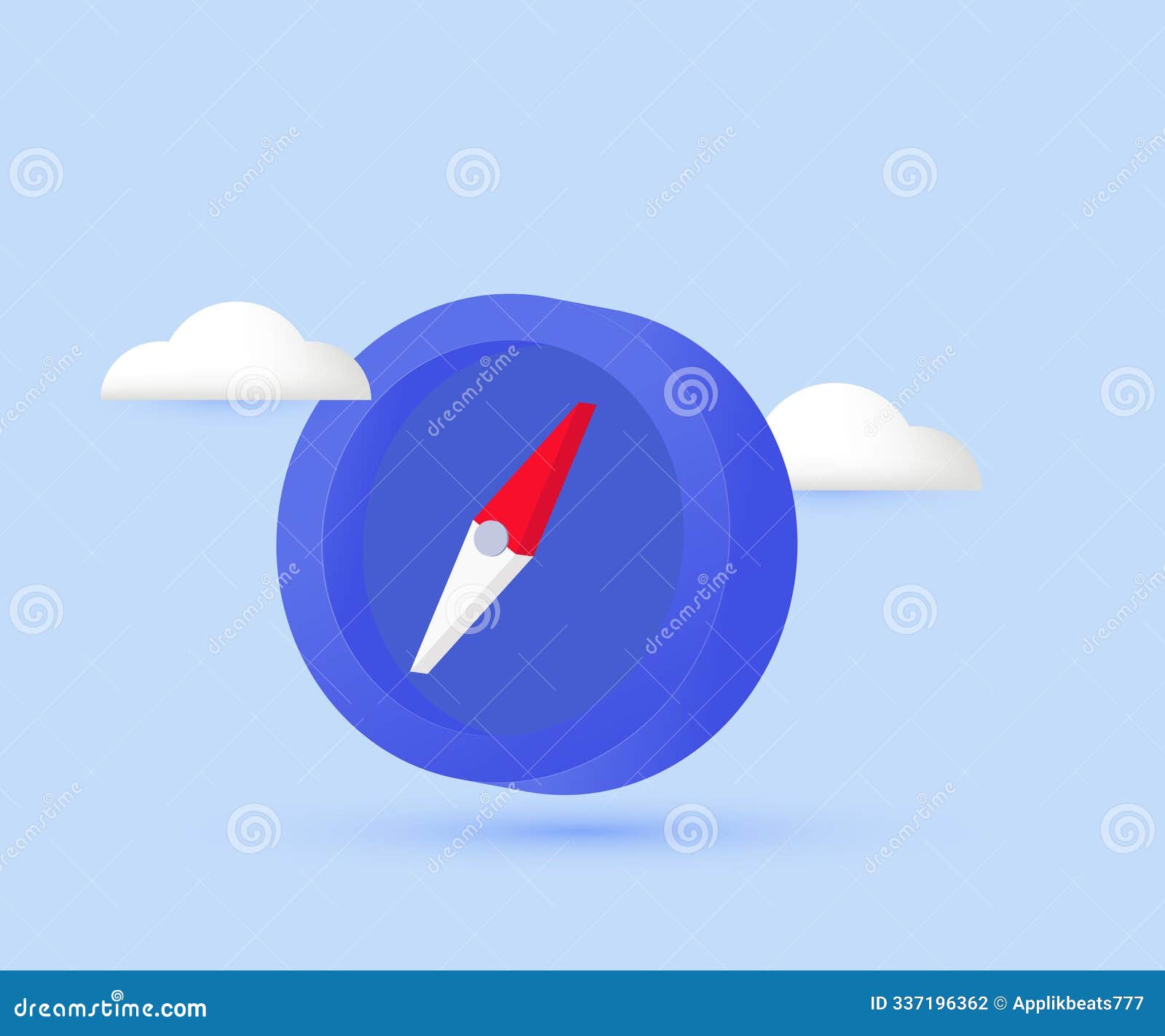 3d Vector Compass Cloud Concept New Idea Design Stock Vector ...