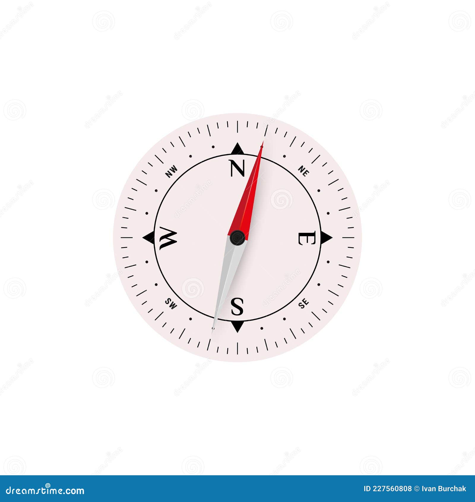3D Vector Compass Icon Set without Glass, Map Navigation Object ...