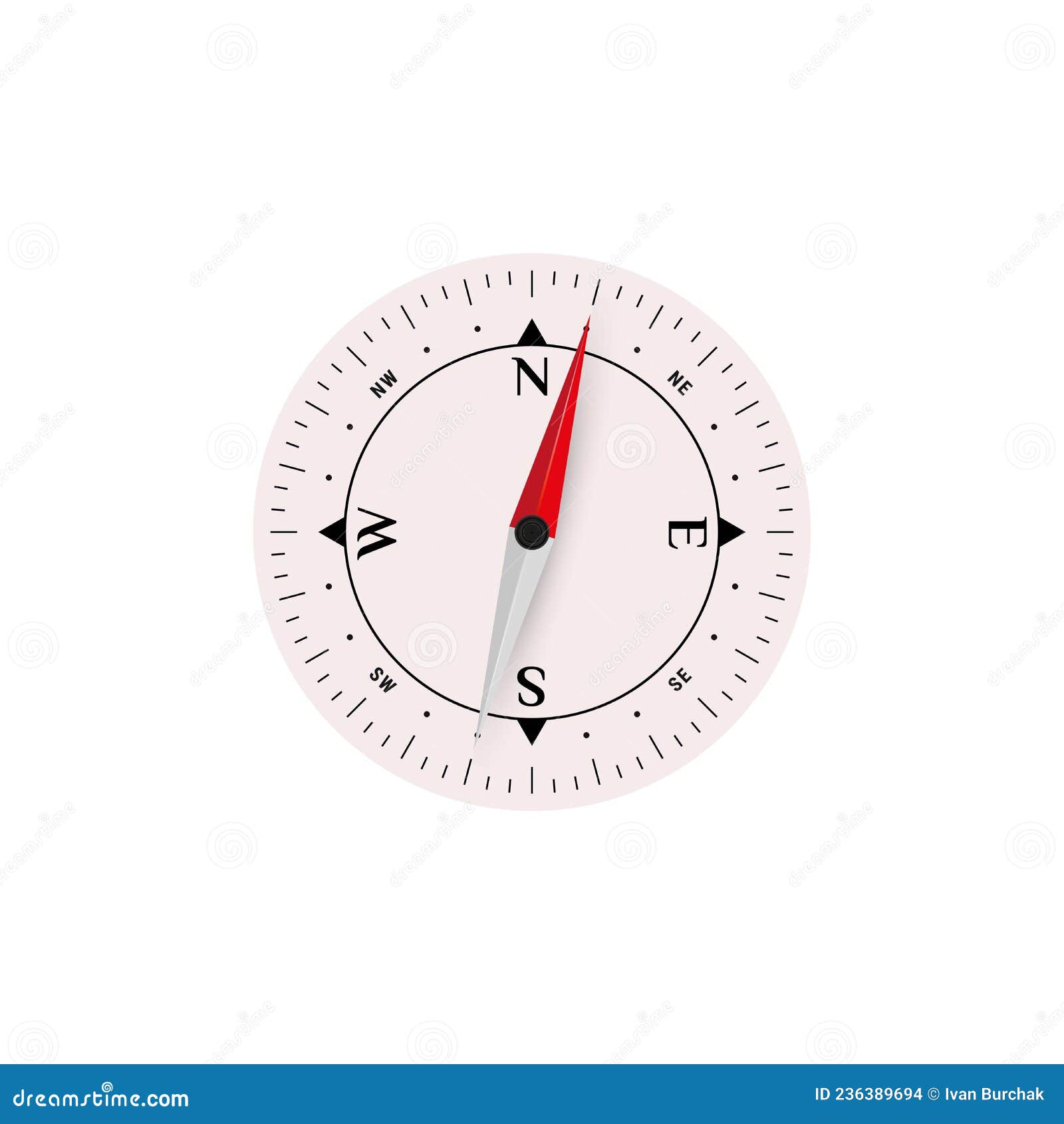 3D Vector Compass Icon Set without Glass, Map Navigation Object ...