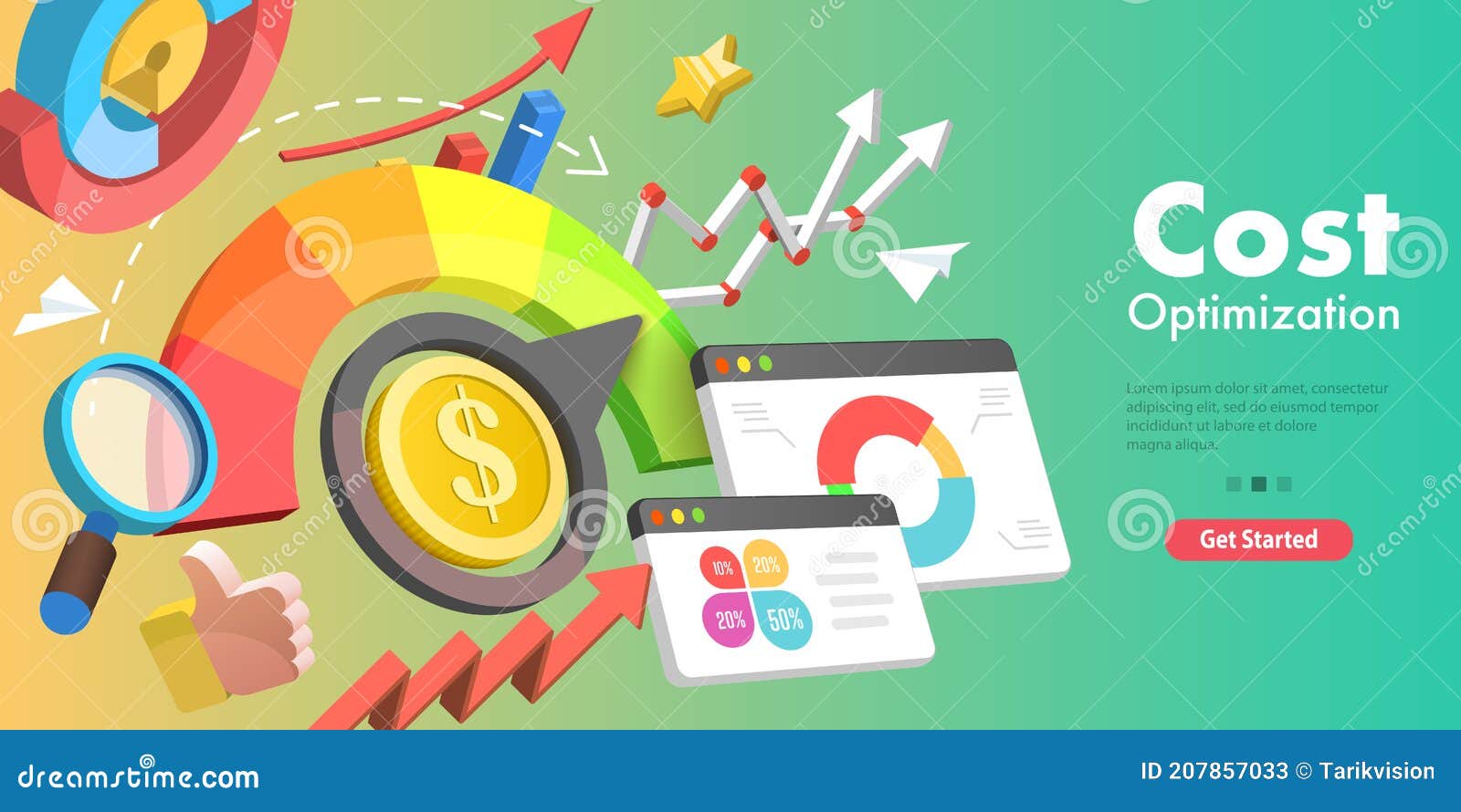 Cost Reduction- Decrease Dollar Icon. Vector Symbol Image Isolated On Background | CartoonDealer ...