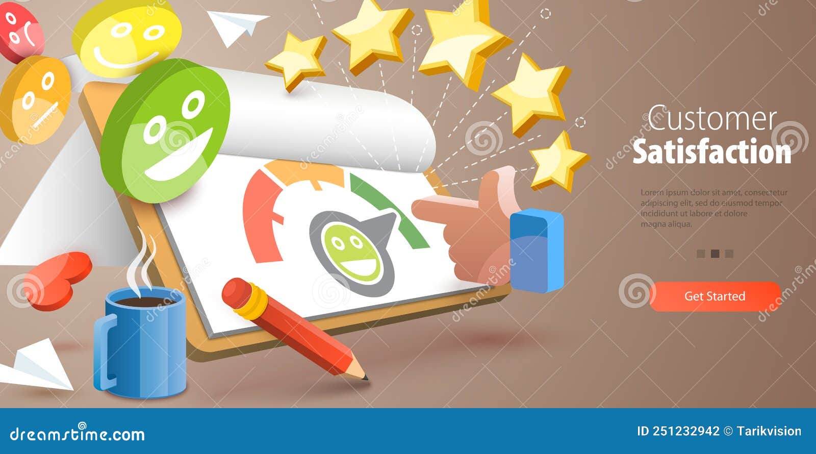 3D Vector Conceptual Illustration of Levels of Customer Satisfaction ...