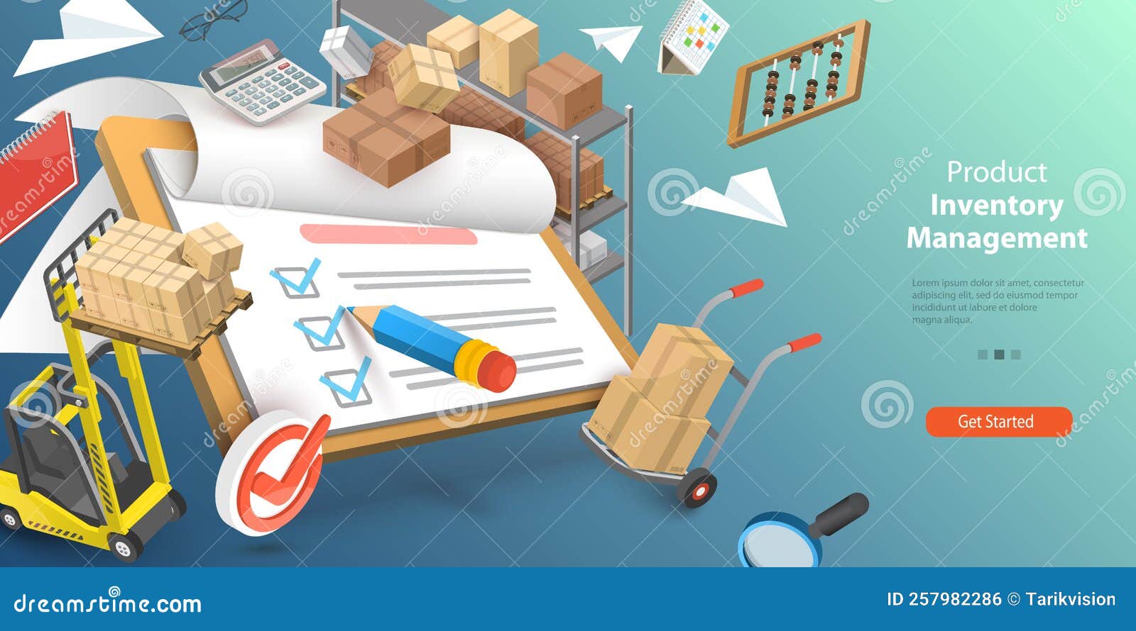 3D Vector Conceptual Illustration of Product Inventory Management Stock ...