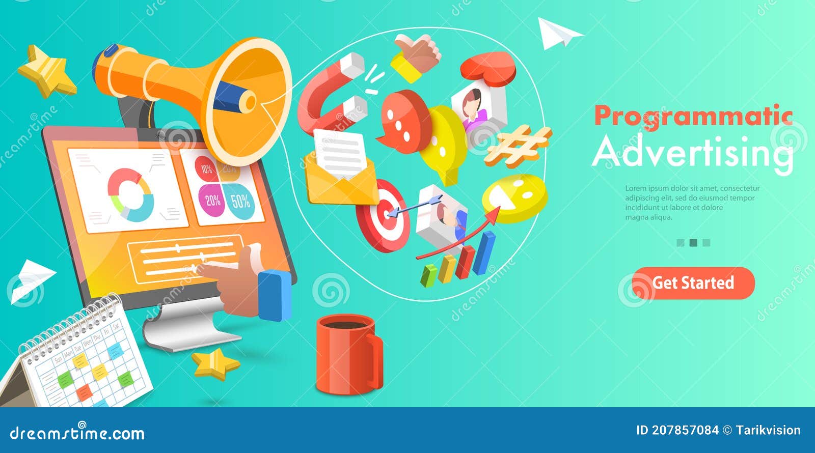 Programmatic Advertising Blue Stripes Symbols Royalty-Free Stock Photo ...