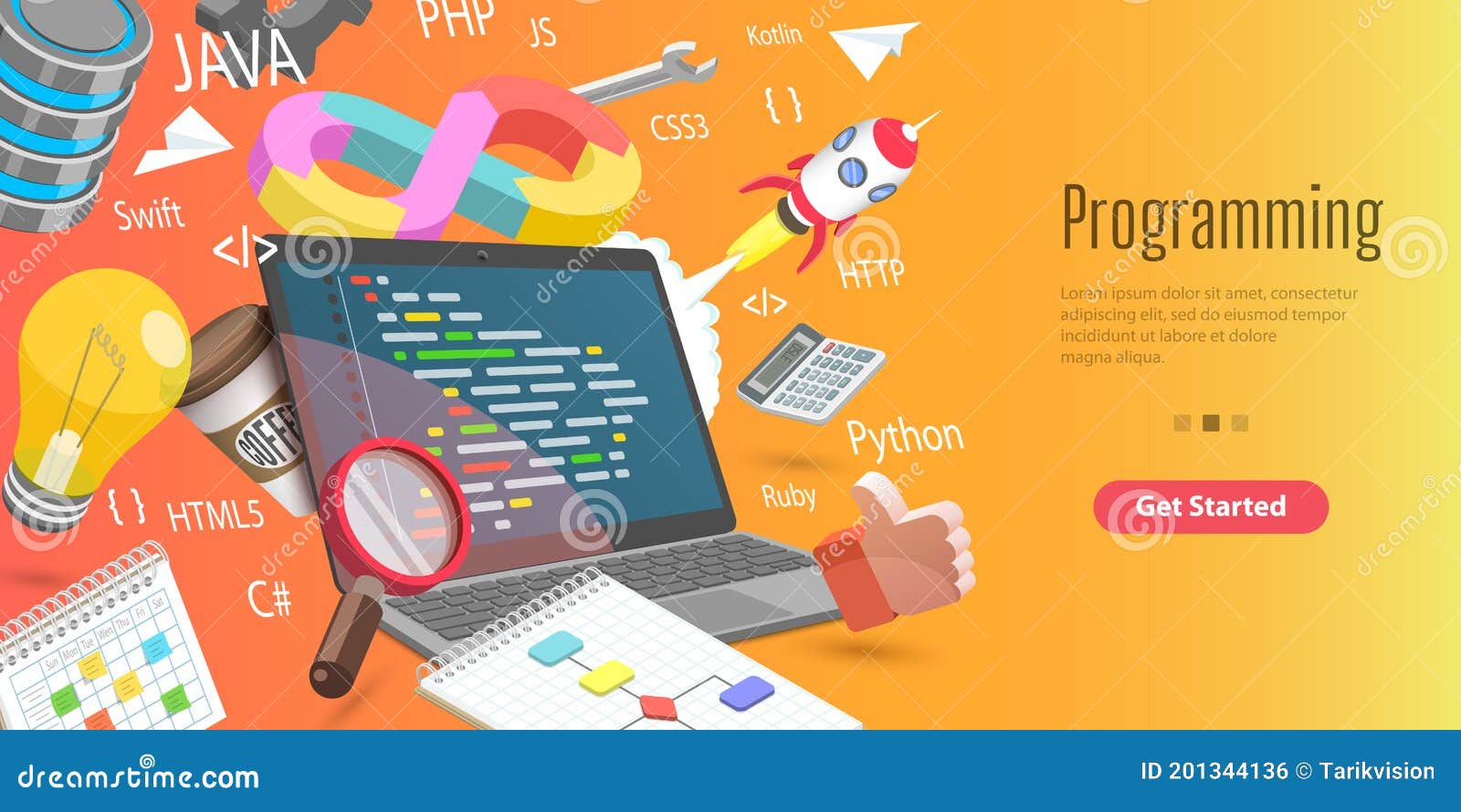 3D Vector Conceptual Illustration of Software Development, Programming ...