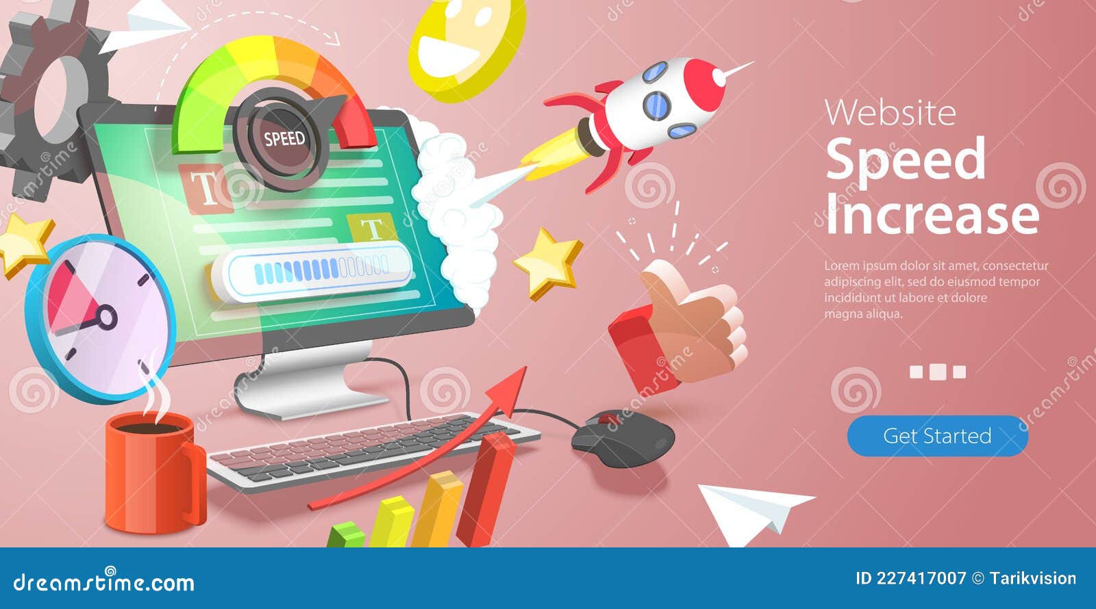 3D Vector Conceptual Illustration of Website Speed Stock Vector ... 3D Vector Conceptual Illustration of Website Speed Stock Vector ...