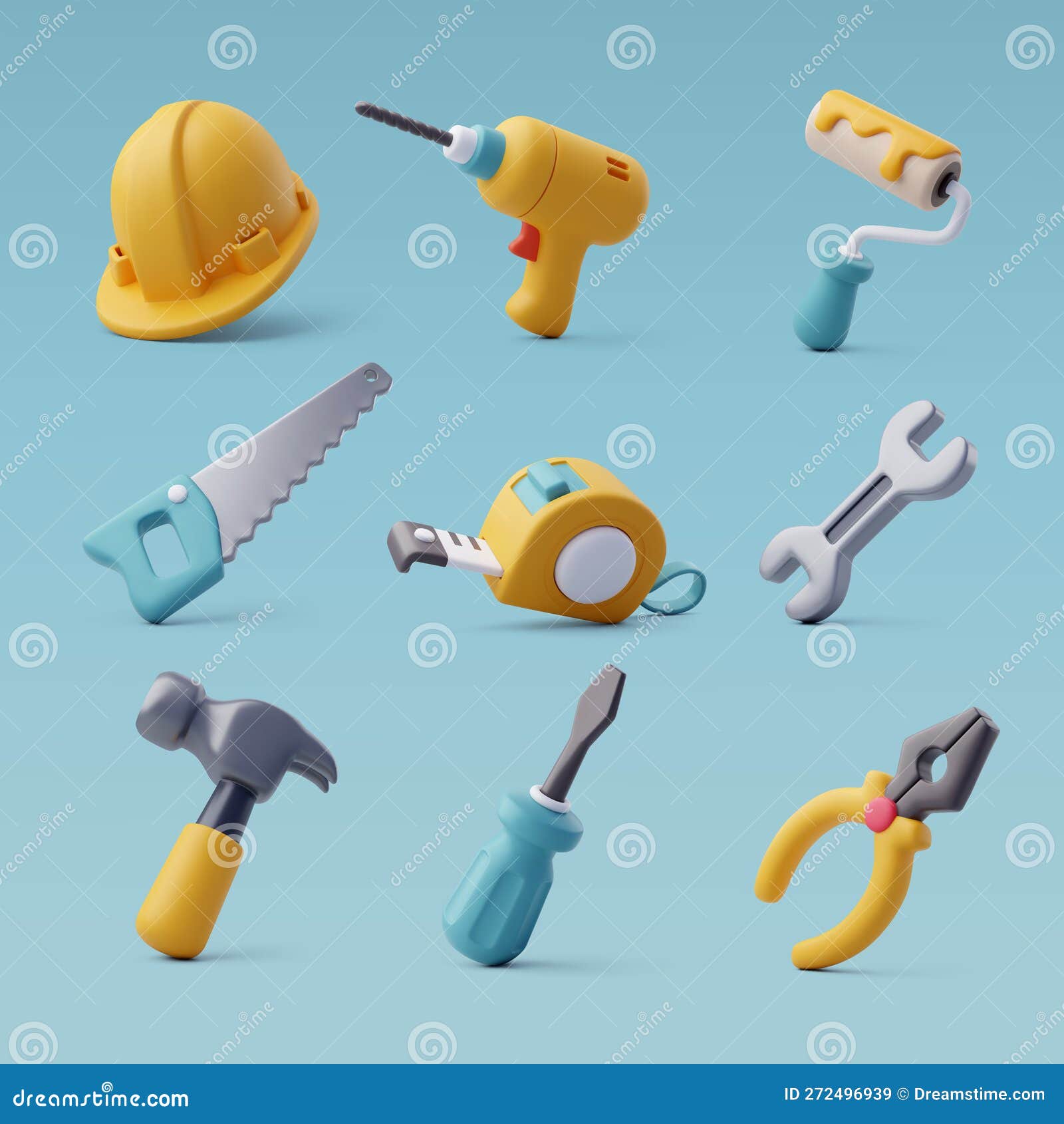 3d Vector of Construction Tools Icon Set, Industrial and Worker ...