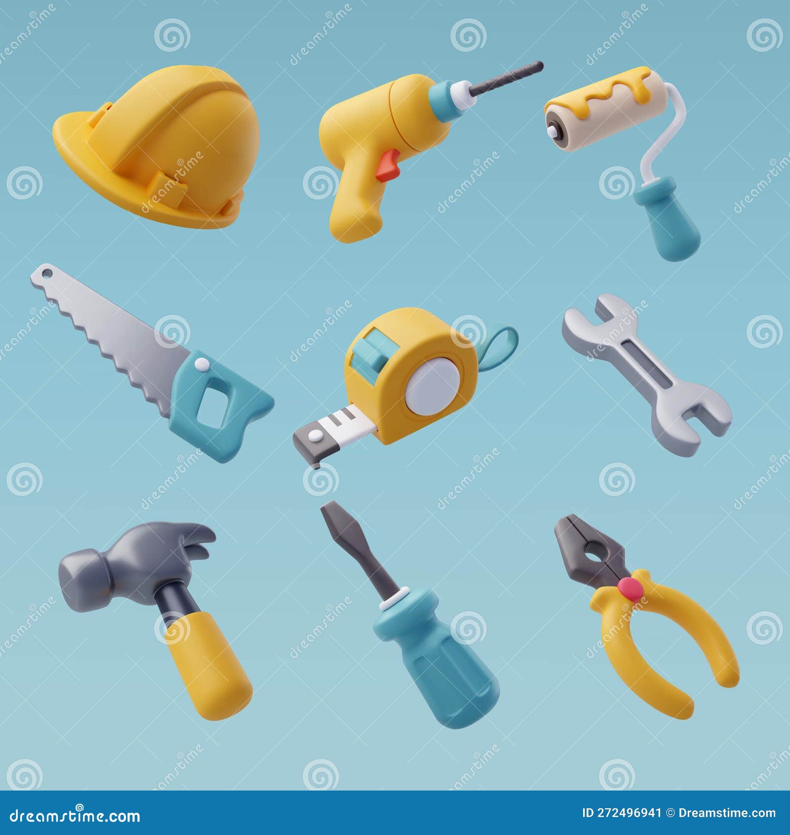 3d Vector of Construction Tools Icon Set, Industrial and Worker ...