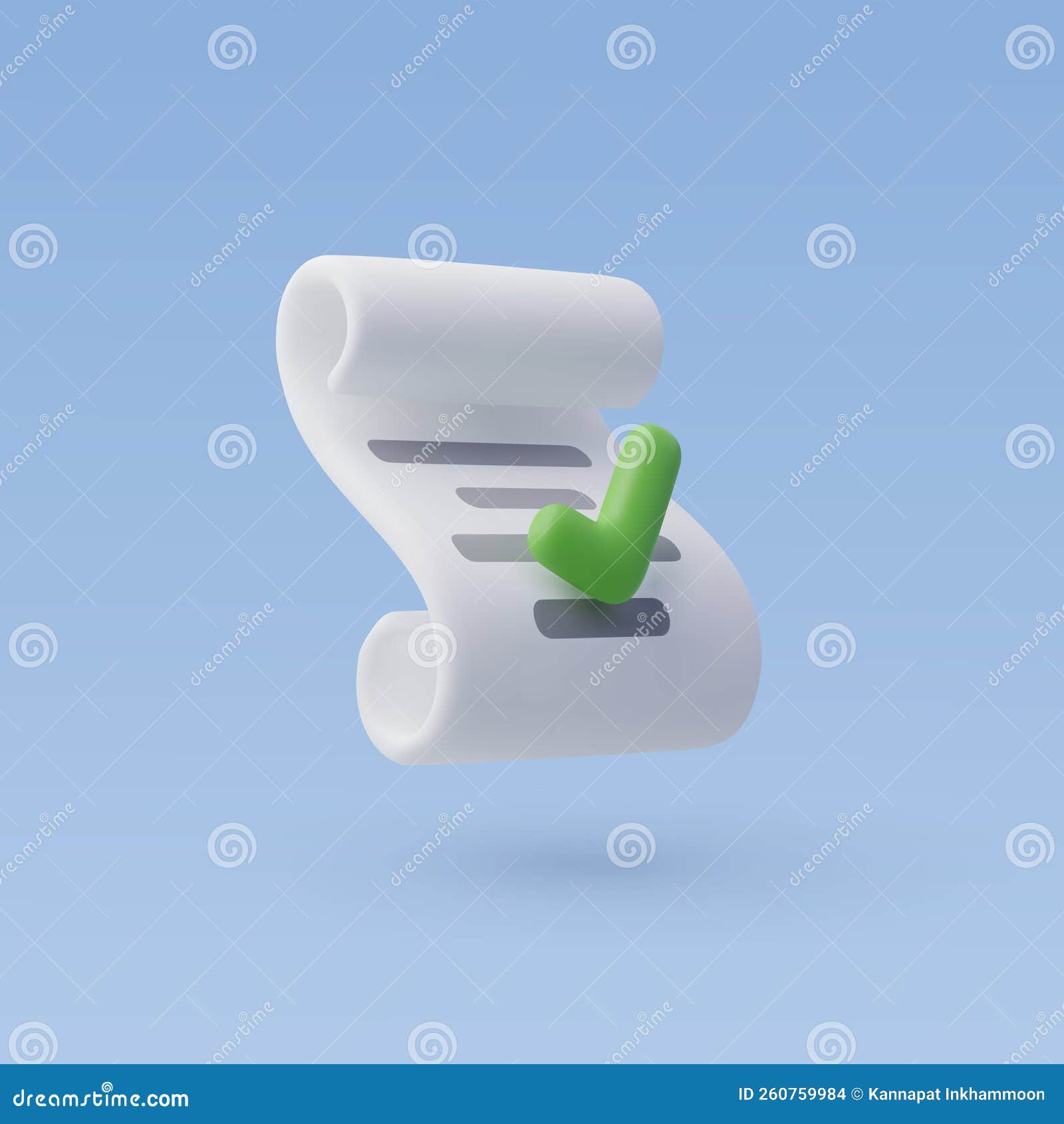 3d Vector Contract, Confirmed or Approved Document Concept Stock Vector ...