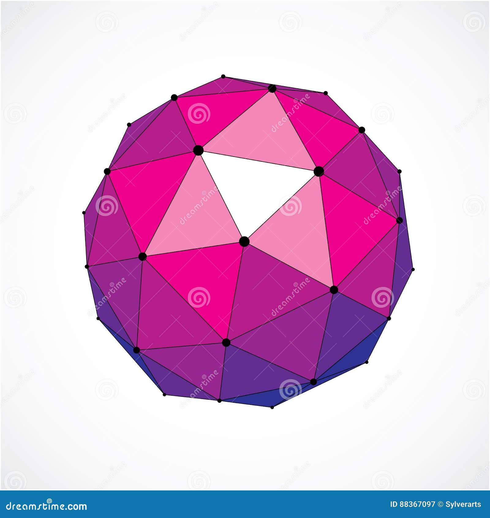 3d Vector Digital Wireframe Spherical Object Made Using Triangular ...