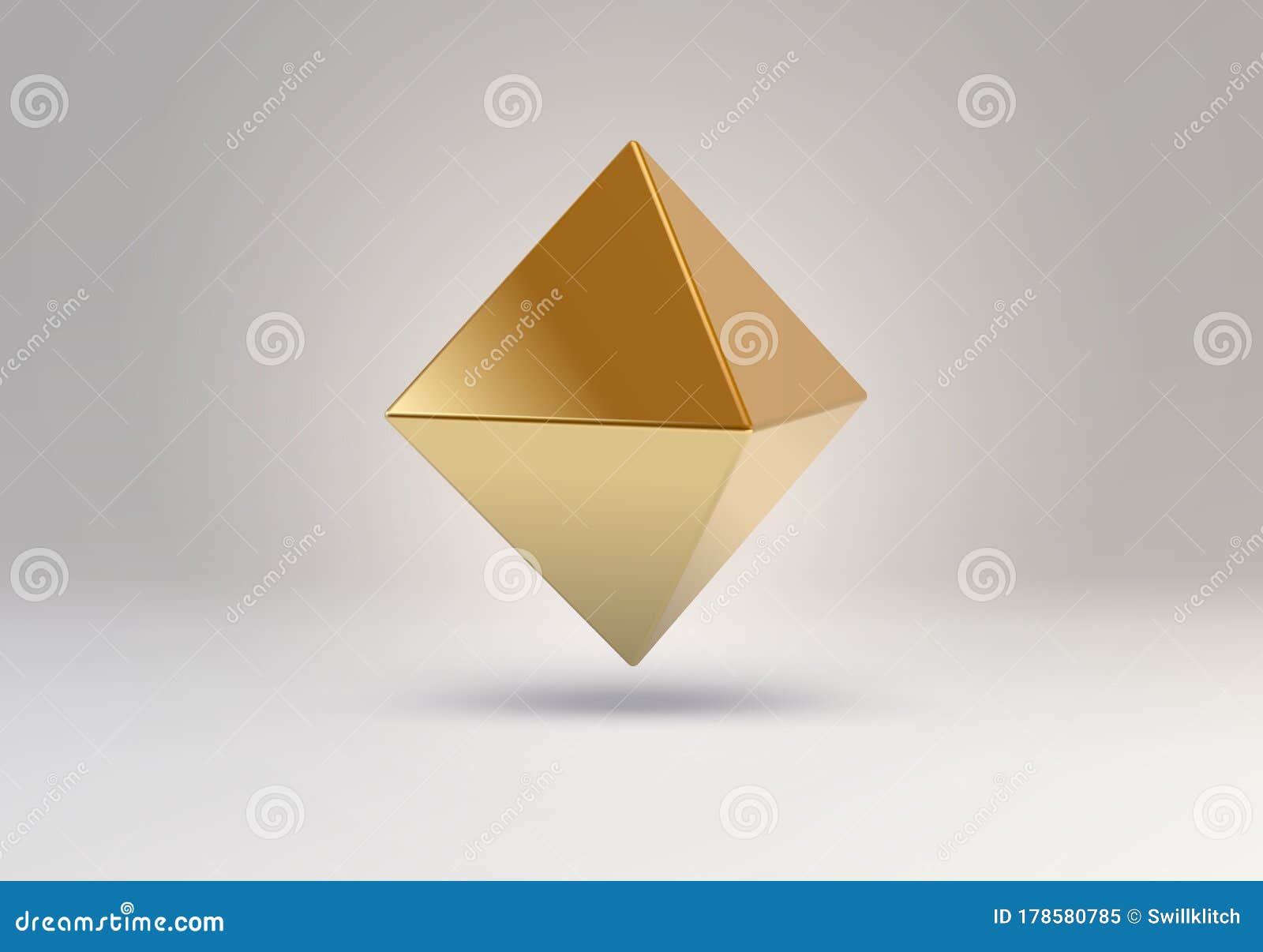 3D Vector Element or Simple Isolated Golden Shape Stock Vector ...