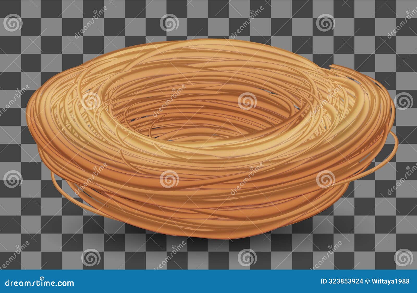 3D Vector Empty Bird S Nest Made of Branches, Design Element, Mesh ...