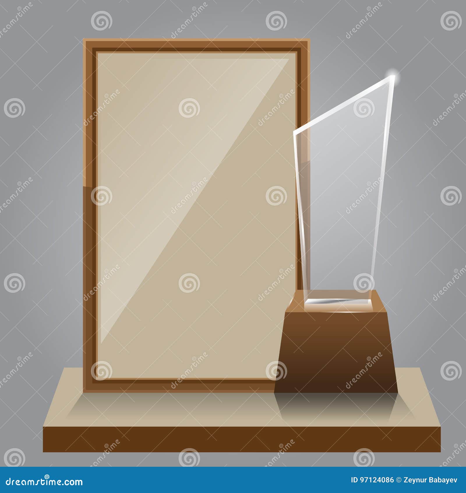 Trophy Frame Realistic Composition Vector Illustration | CartoonDealer ...