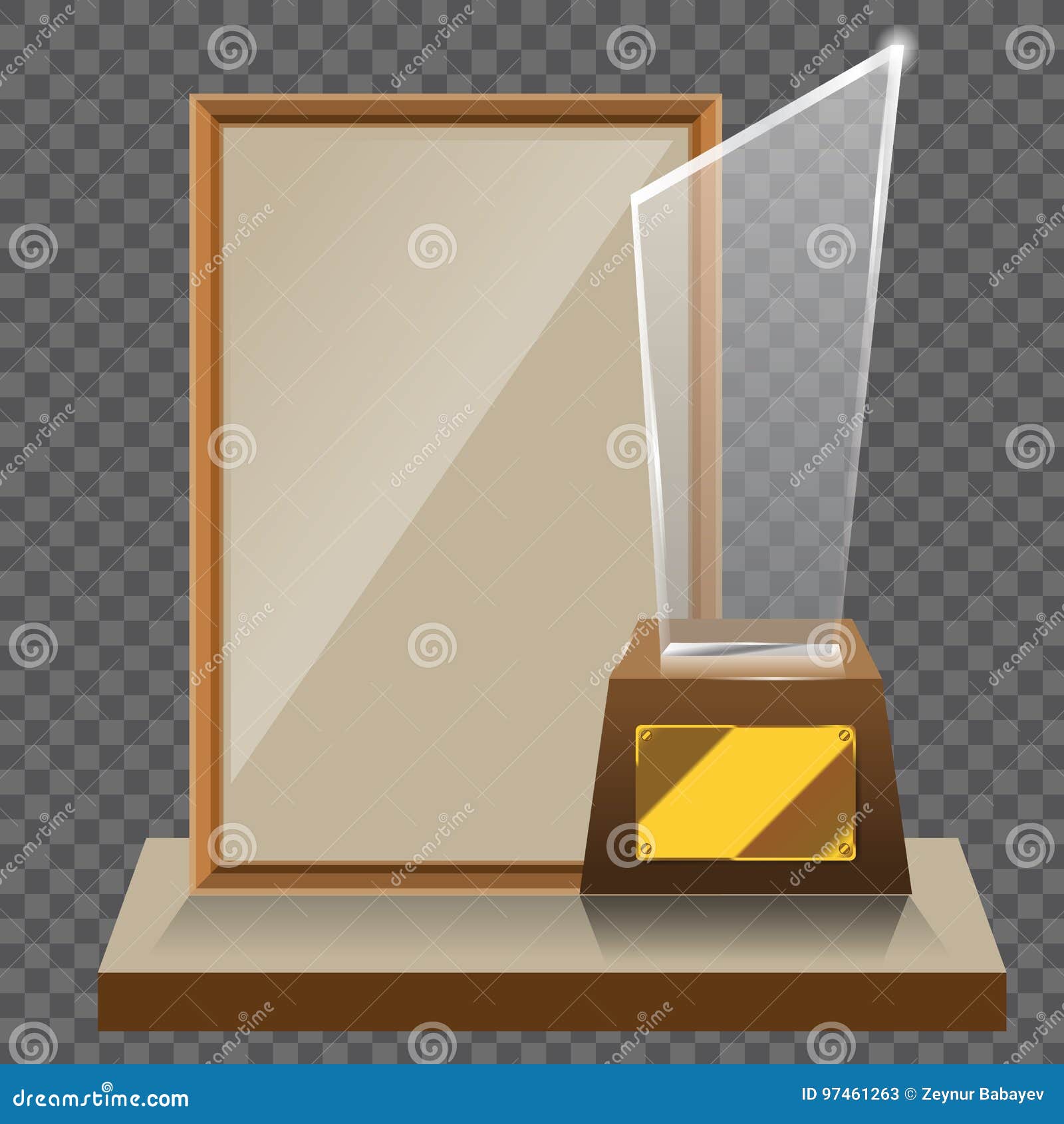 Trophy Frame Realistic Composition Vector Illustration | CartoonDealer ...