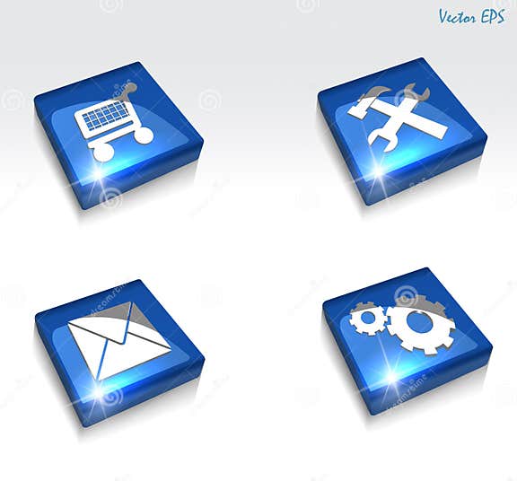 3d Vector Glossy Setting and Repair Web Icon Set Stock Vector ...