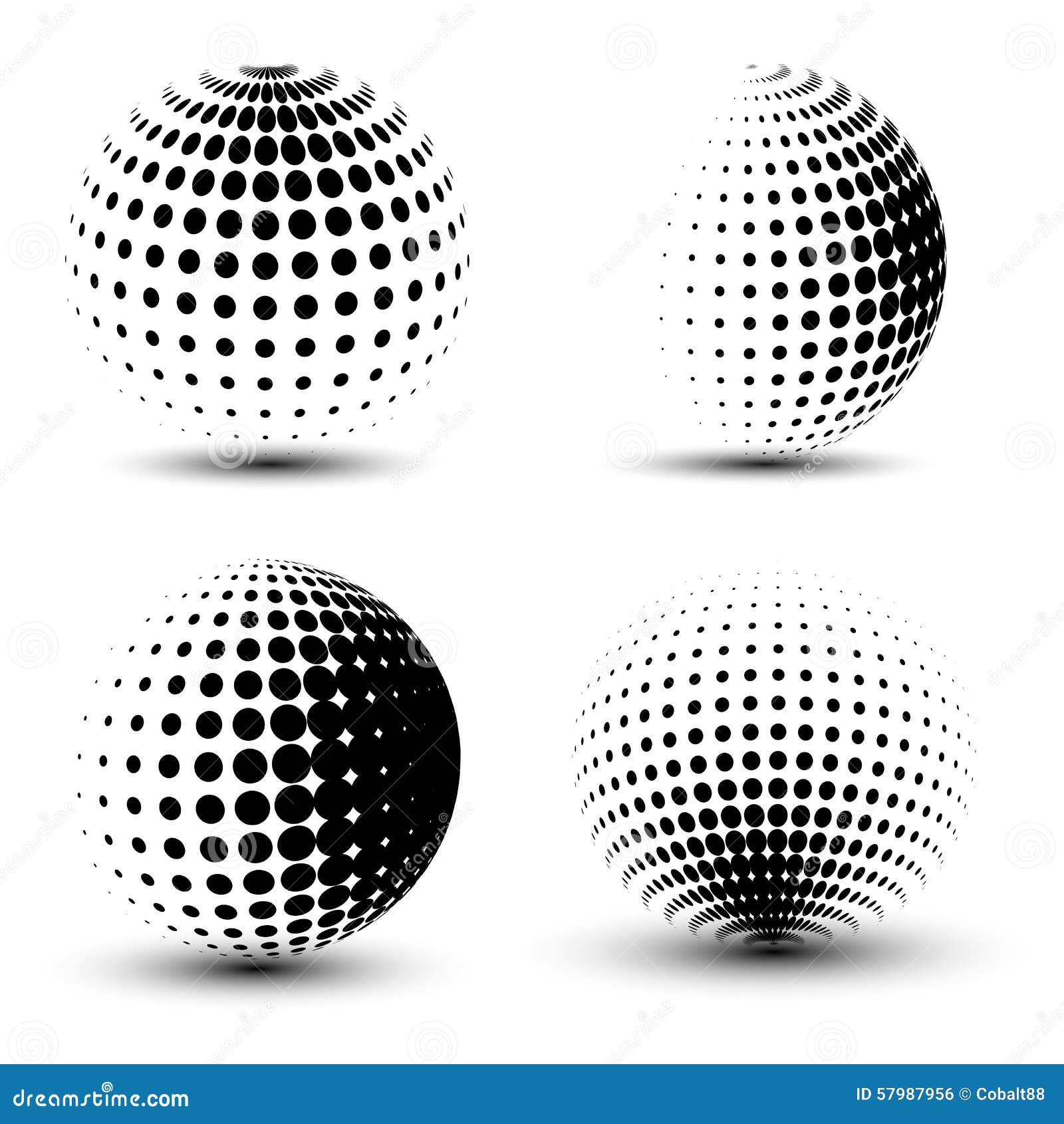 Halftone Spheres Abstract Black Background On White Royalty-Free Stock ...