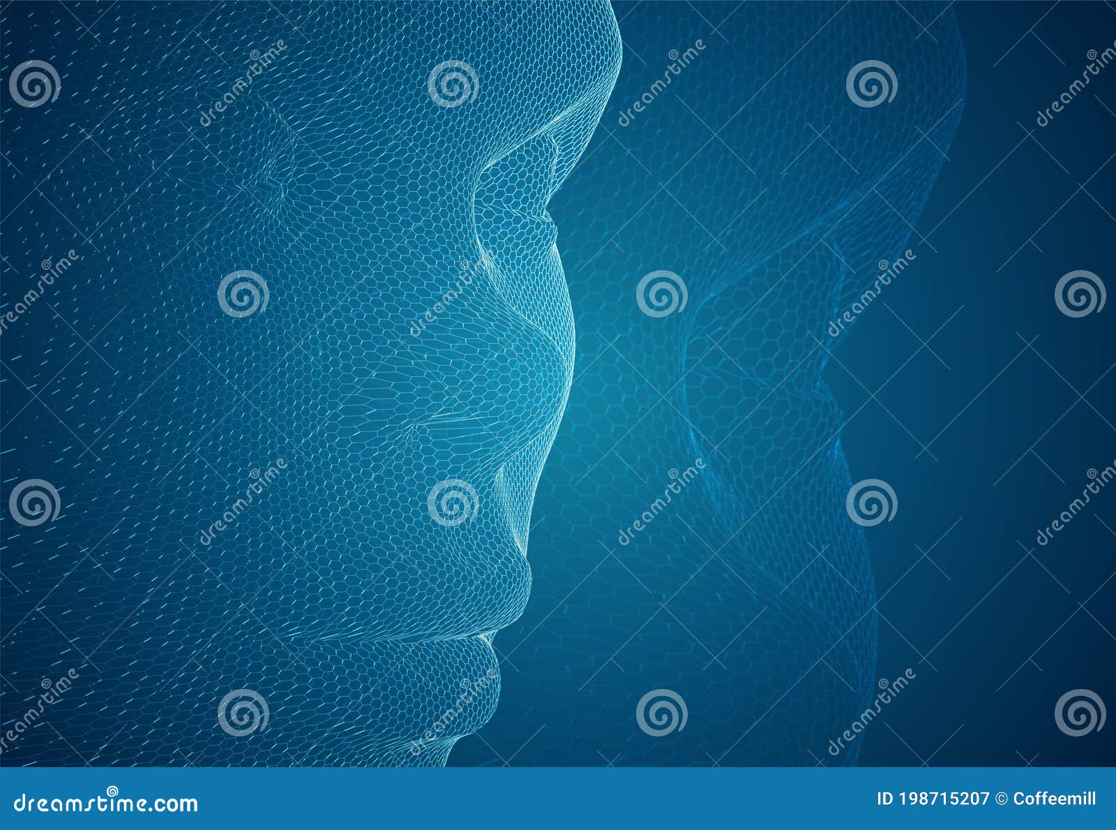 3d Vector Hexagon Female Face Stock Vector - Illustration of line, path ...