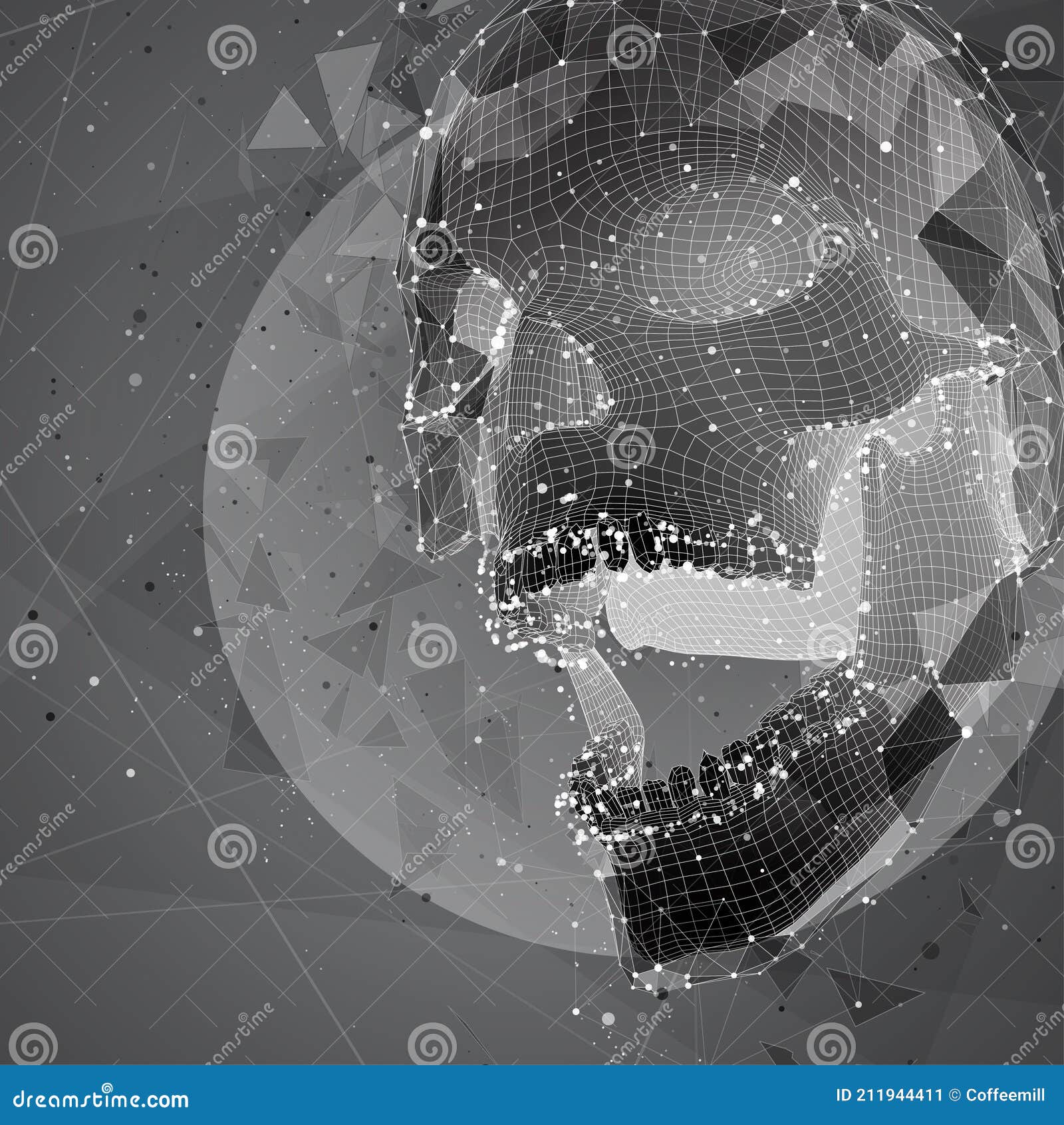 3d Vector Human Skull of All Segments Explodes Stock Vector ...