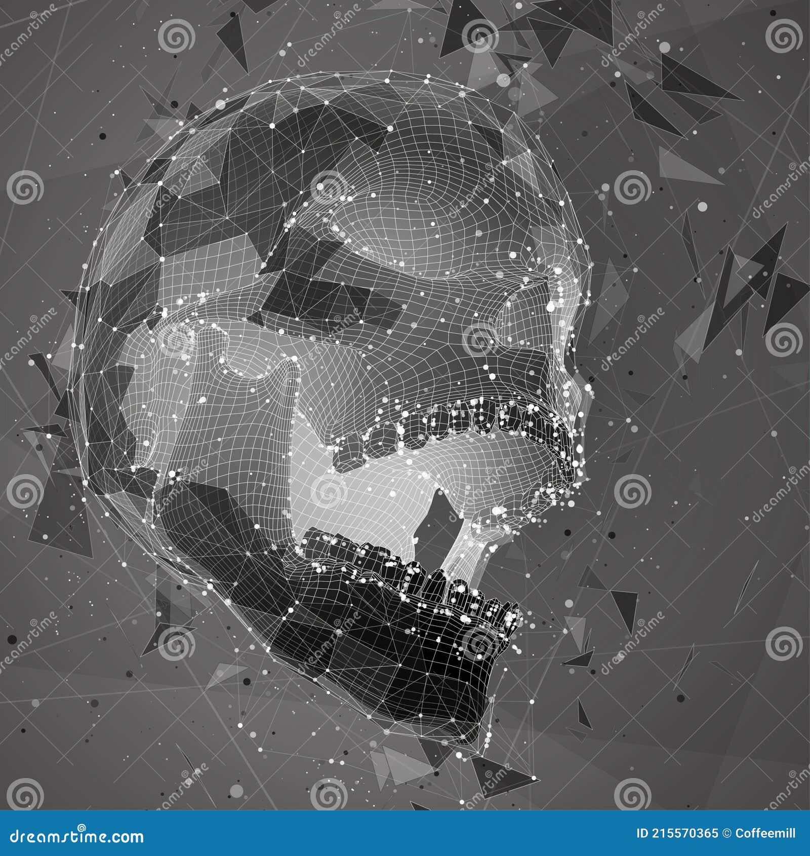 3d Vector Human Skull of All Segments Explodes Stock Vector ...