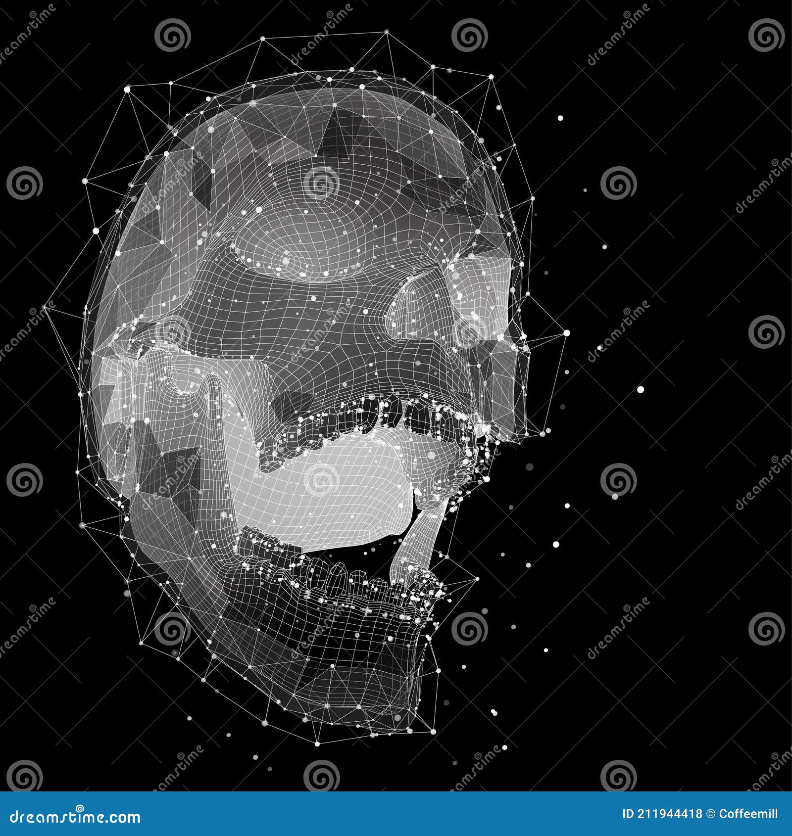 3d Vector Human Skull of All Segments Explodes Stock Vector ...